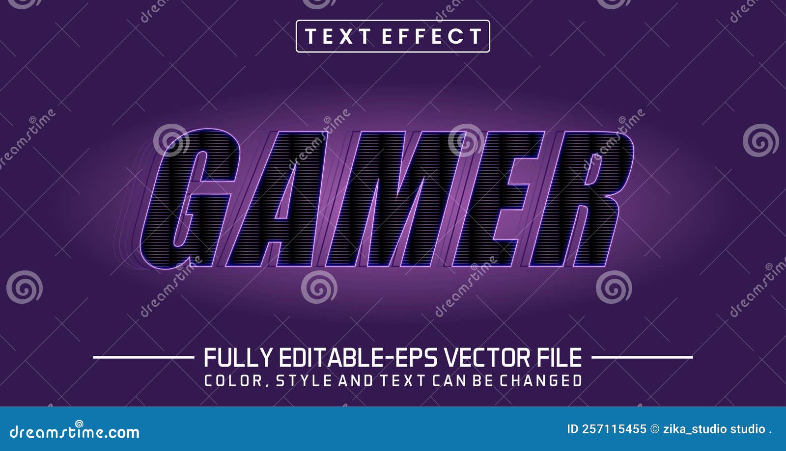 Gamer Text Editable Style Effect Stock Vector - Illustration of font ...