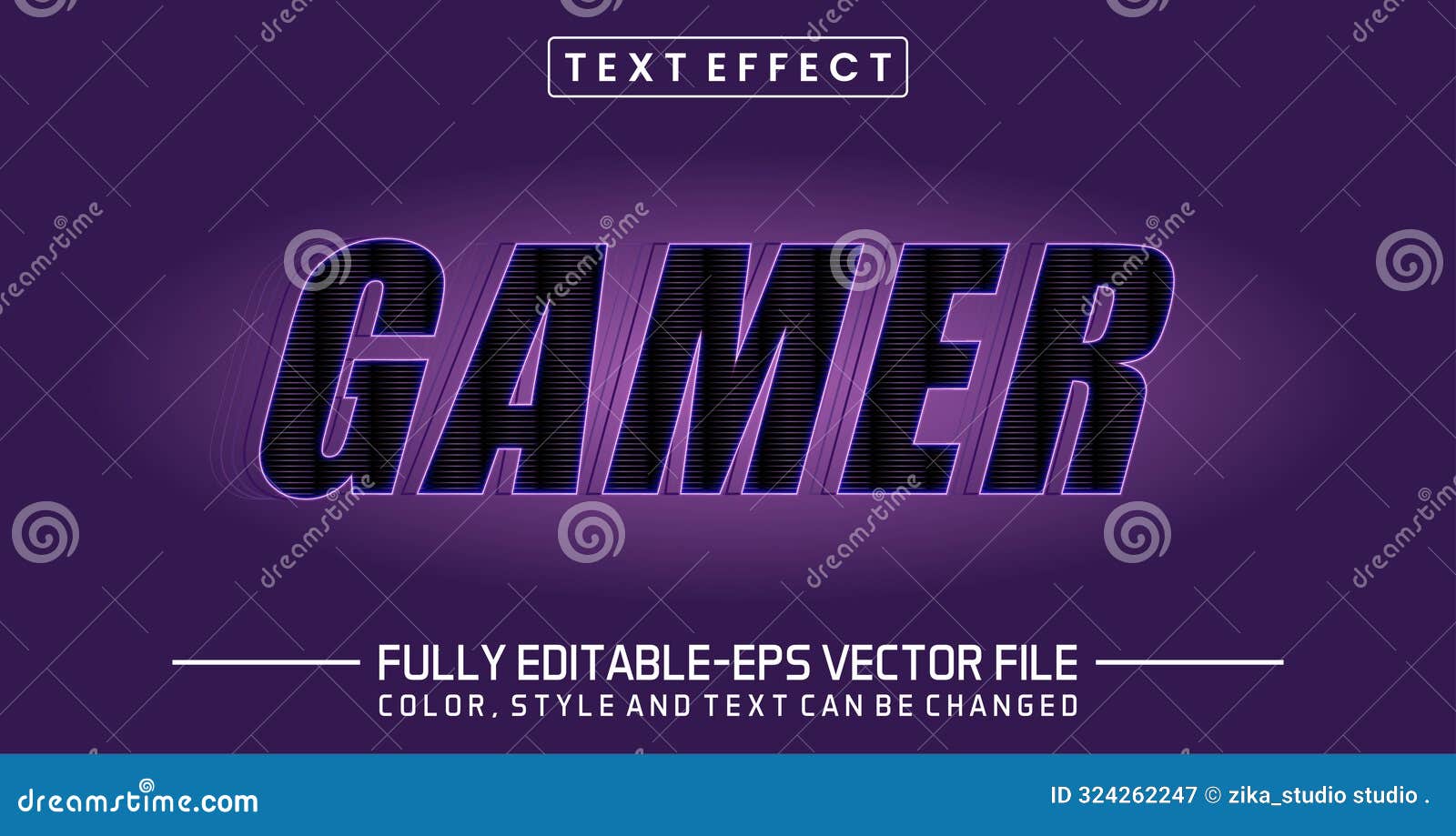 Gamer Text Editable Style Effect Stock Illustration - Illustration of ...
