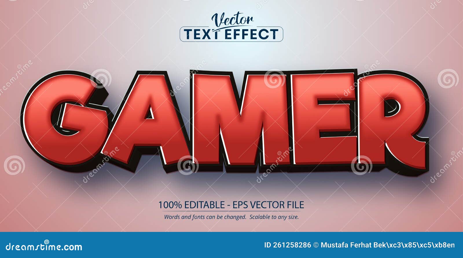 Gamer Text Effect, Editable Cartoon Text Style Stock Vector ...