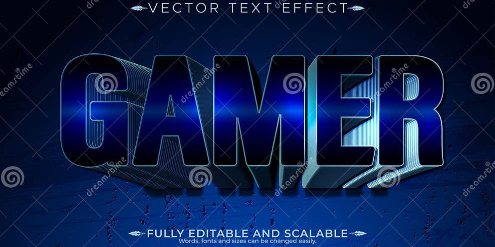 Gamer Text Effect, Editable Game and Esport Text Style Stock Vector ...