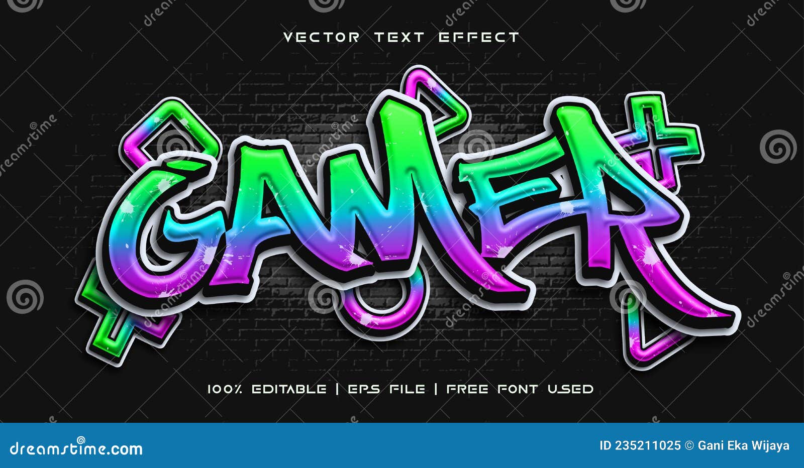 Gamer text graffiti style stock vector. Illustration of lettering ...