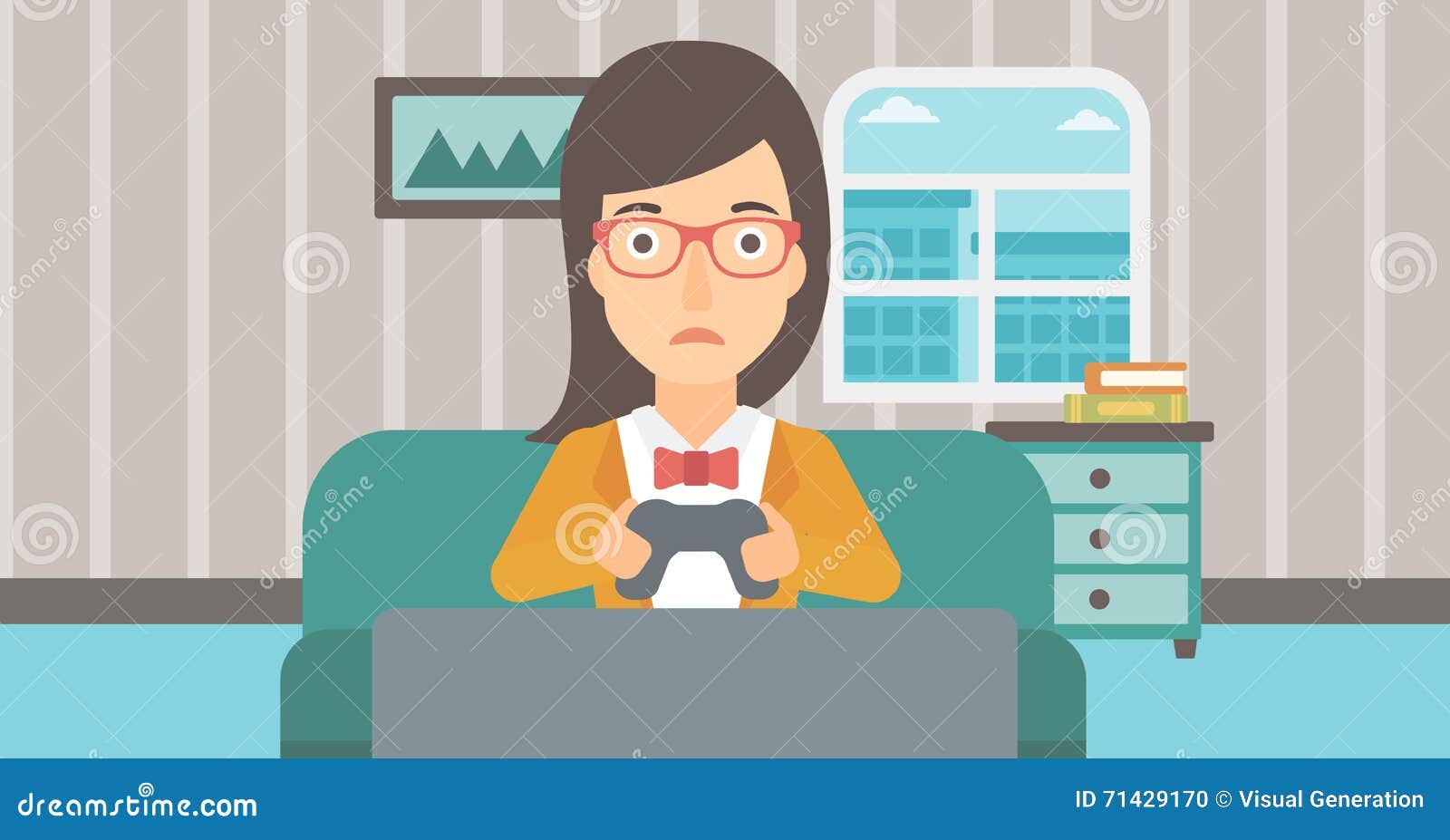 Gamer video viciado ilustração do vetor. Ilustração de lazer - 71429170