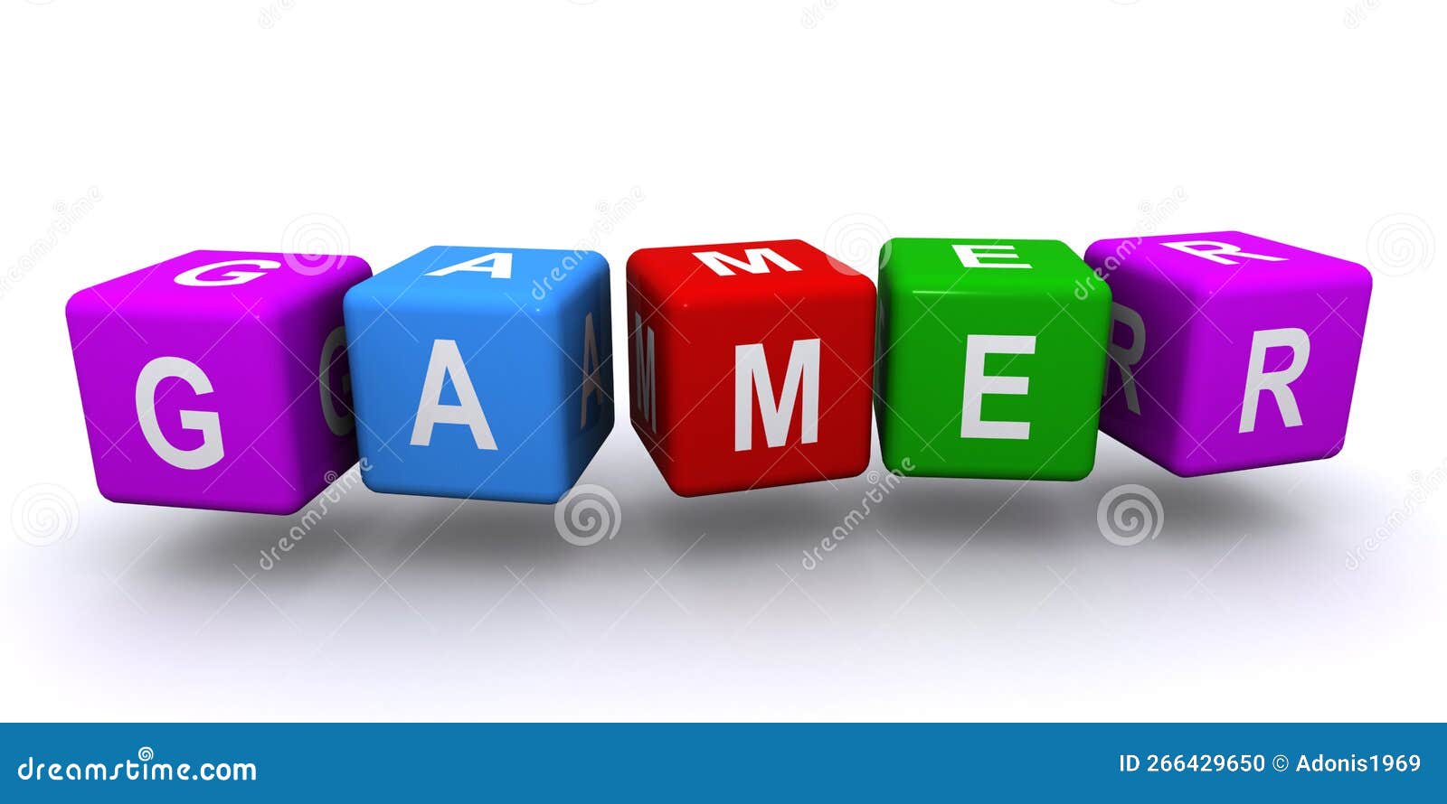 Gamer word block on white stock illustration. Illustration of ...