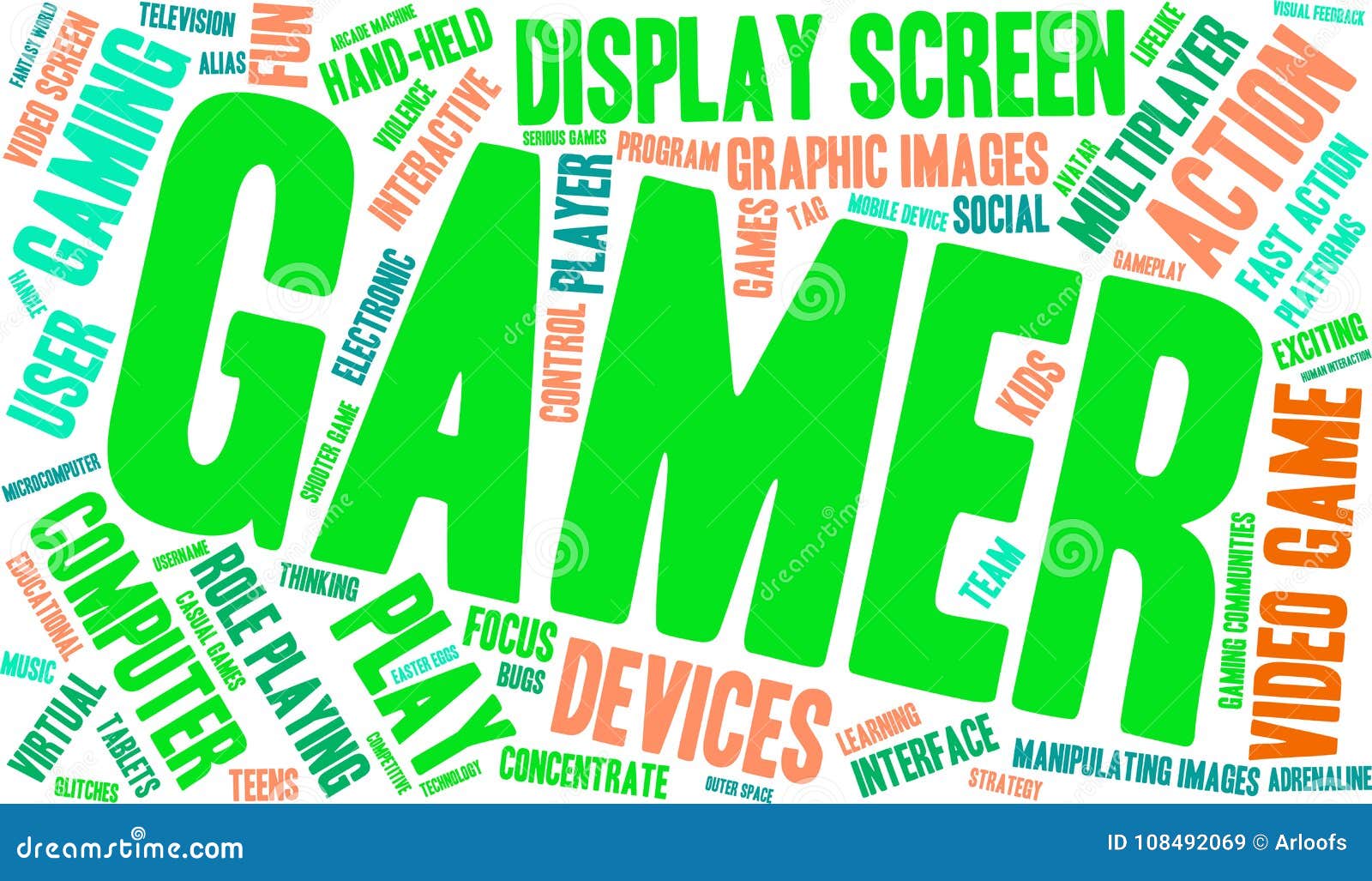 Gamer Word Cloud stock vector. Illustration of learning - 108492069
