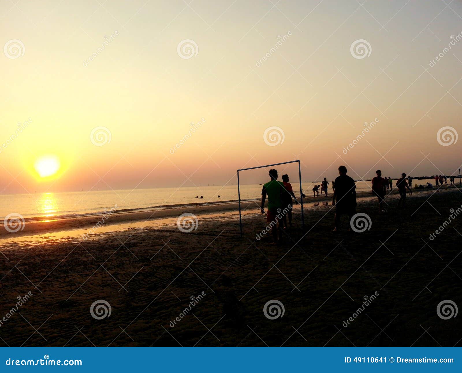 Games on the Beach : Sunset Stock Image - Image of view, games: 49110641