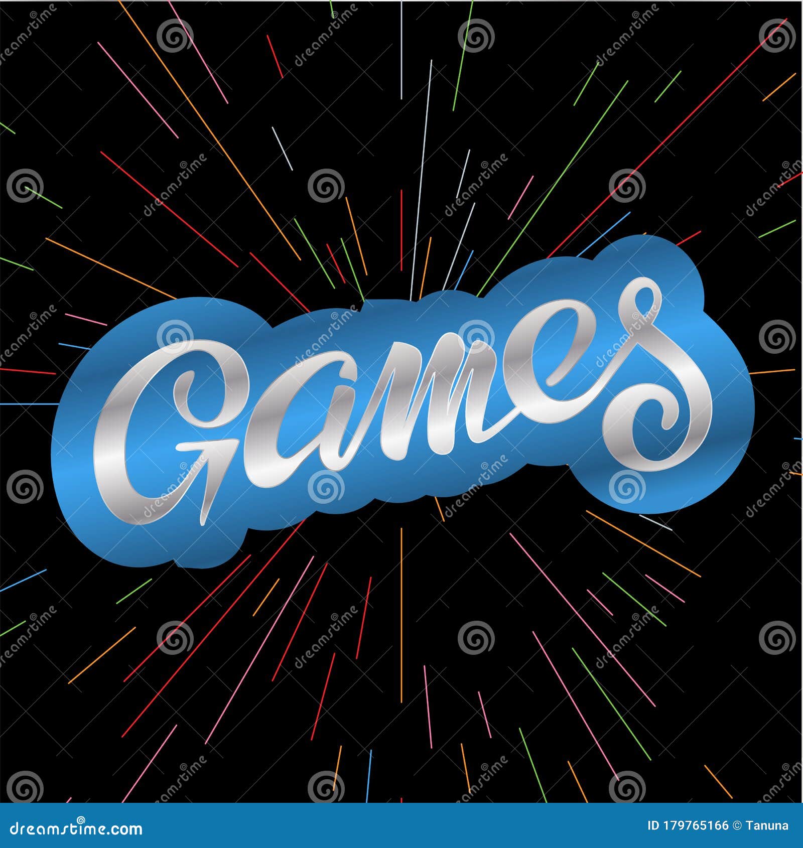 Games. Modern Lettering. Calligraphic Design Elements. Stock Vector ...
