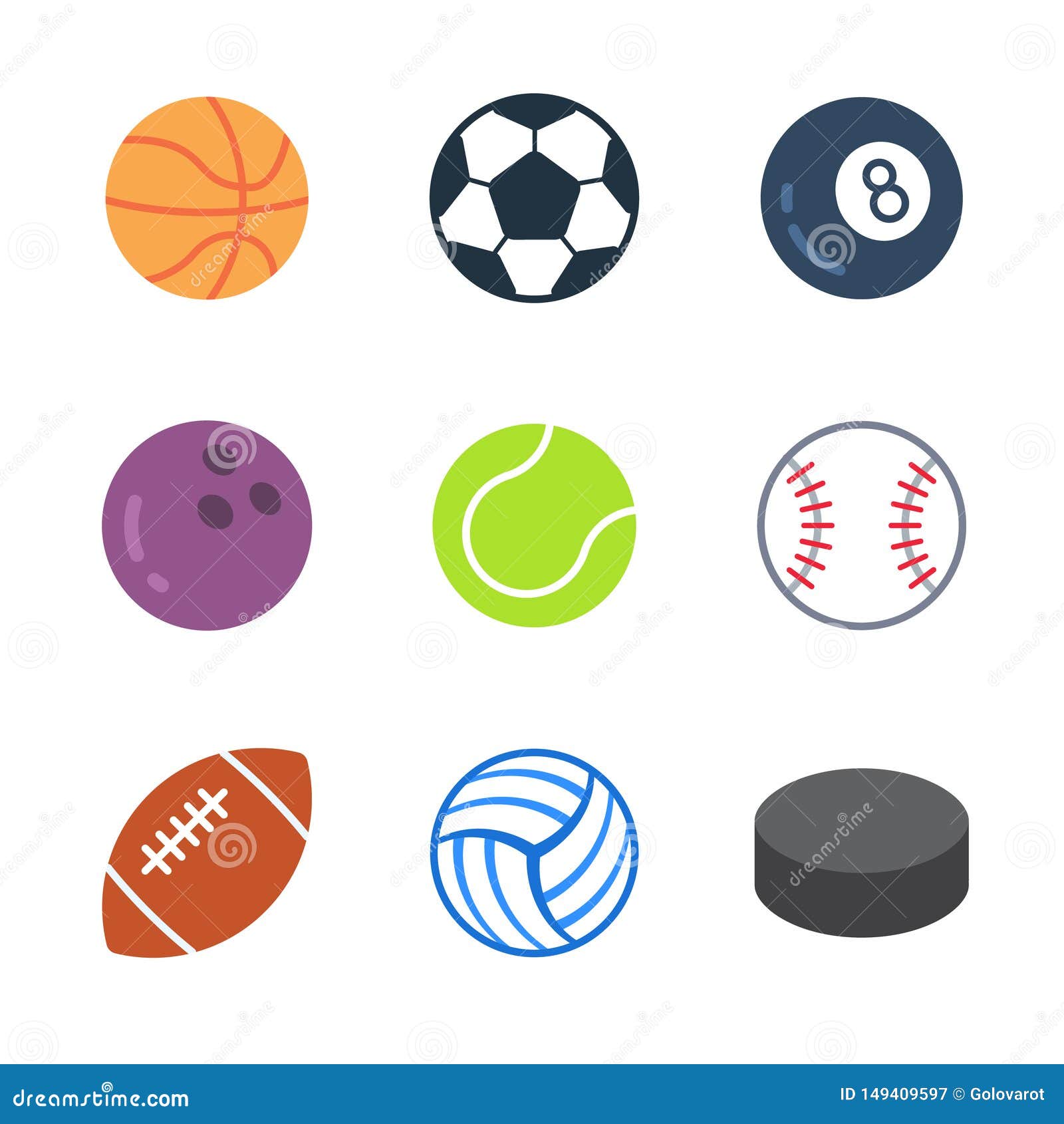 Games and Sport Colored Trendy Icon Pack 1. Vector Stock Illustration ...