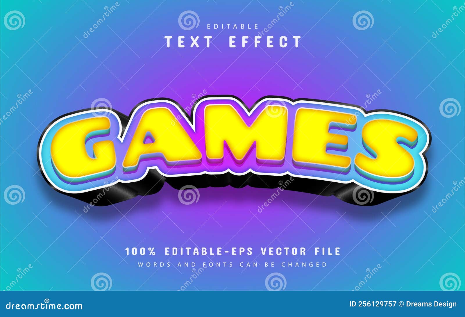 Games Text Effect Cartoon Style Stock Vector - Illustration of graphic ...