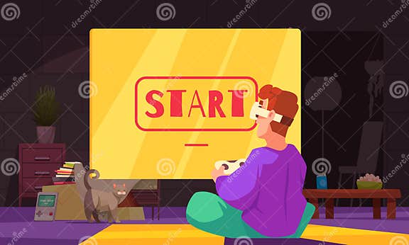 Gamification Cartoon Composition Stock Vector - Illustration of ...