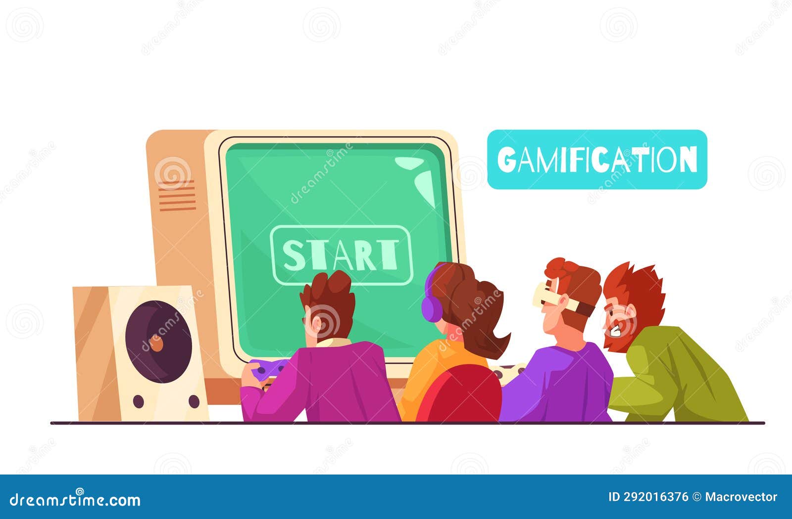 Gamification Cartoon Concept Stock Illustration - Illustration of ...
