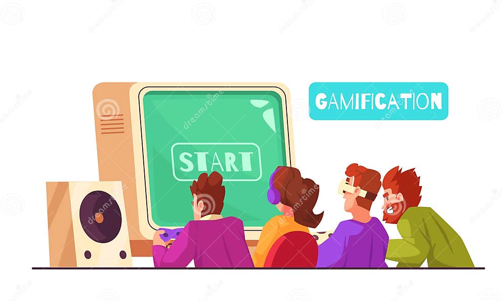Gamification Cartoon Concept Stock Illustration - Illustration of ...