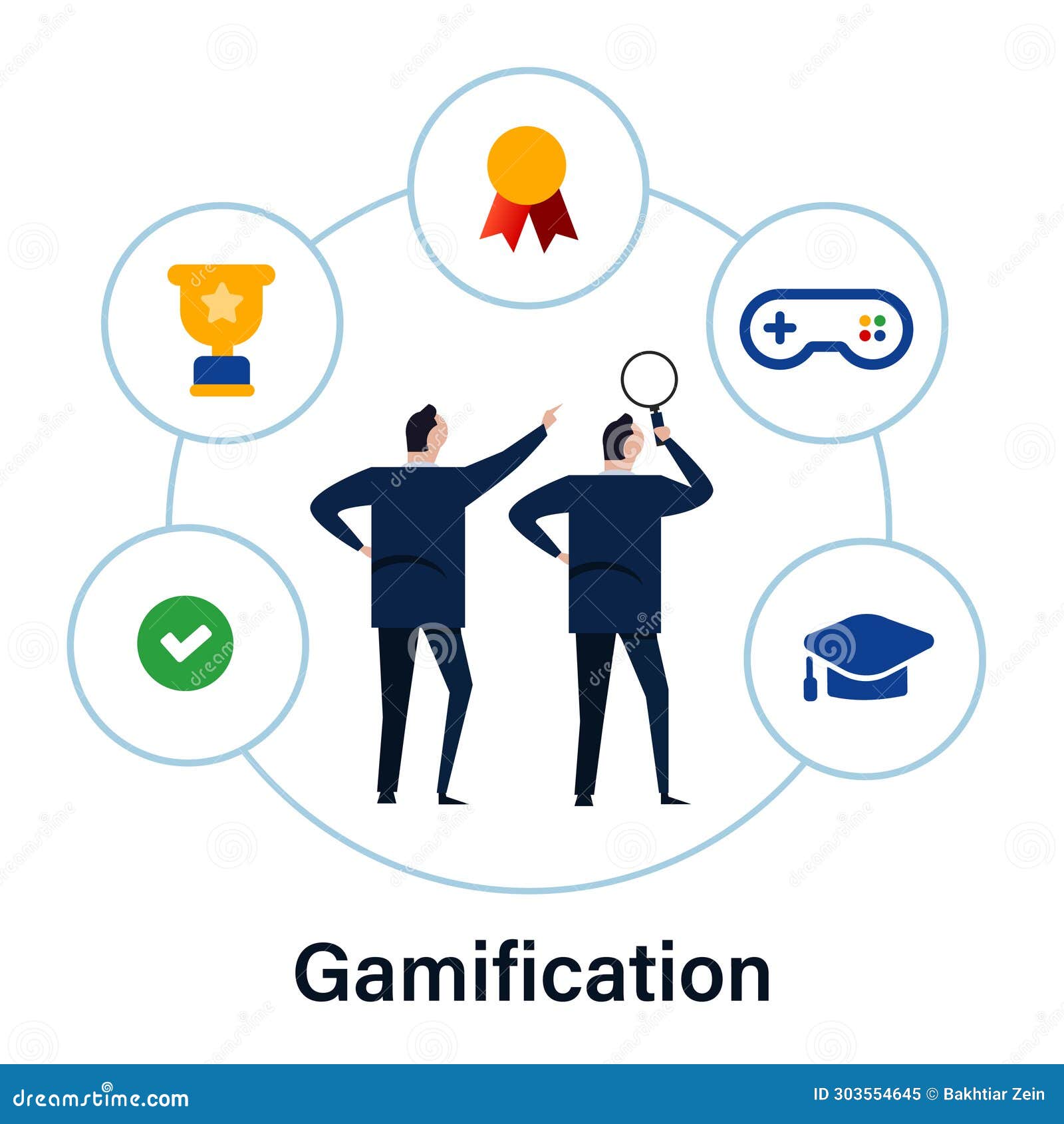 Gamification Concept Interactive Icon Set in Business Application and ...