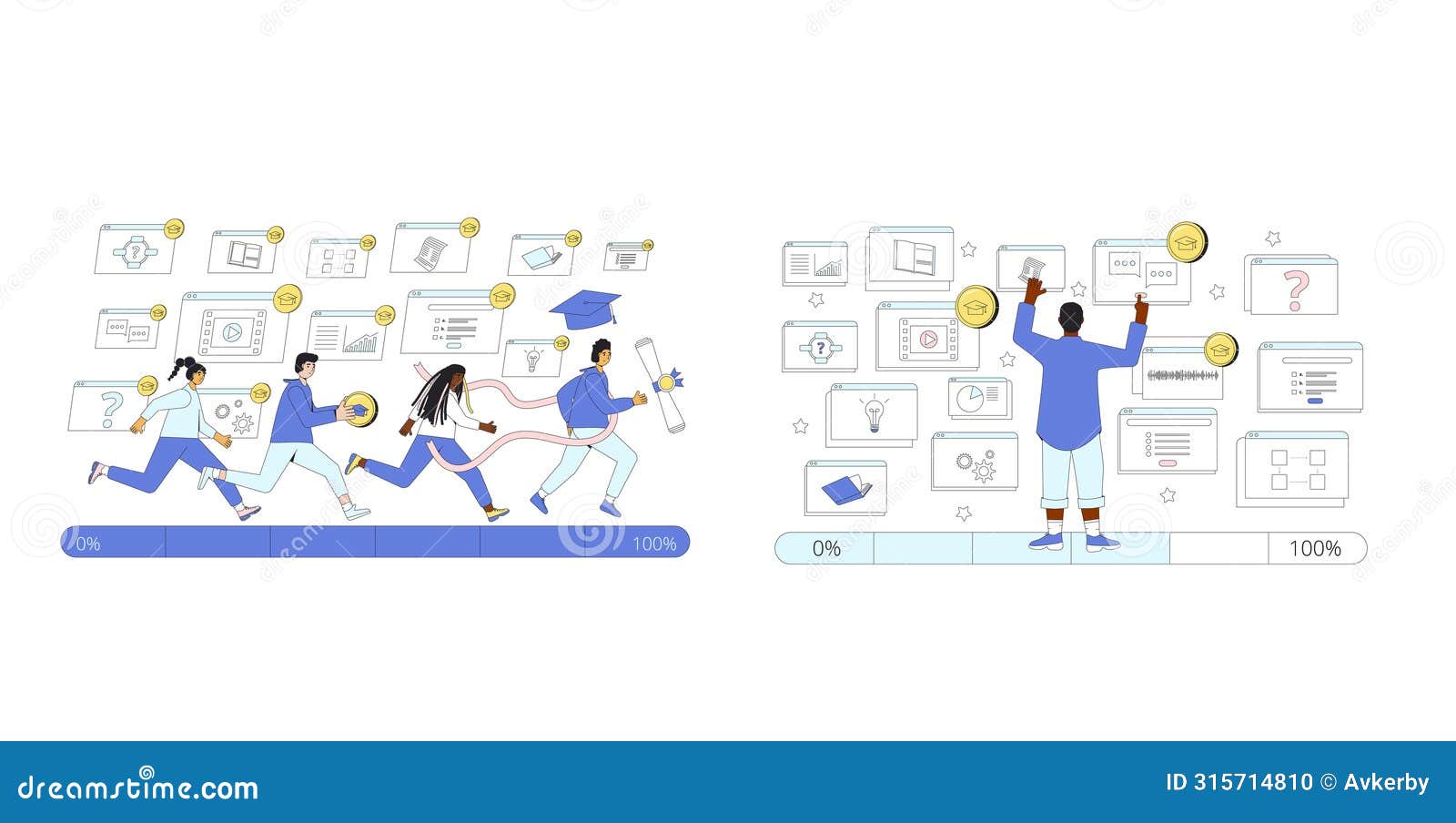 Gamification In Education Concept With Game Controller, Graduation Cap ...