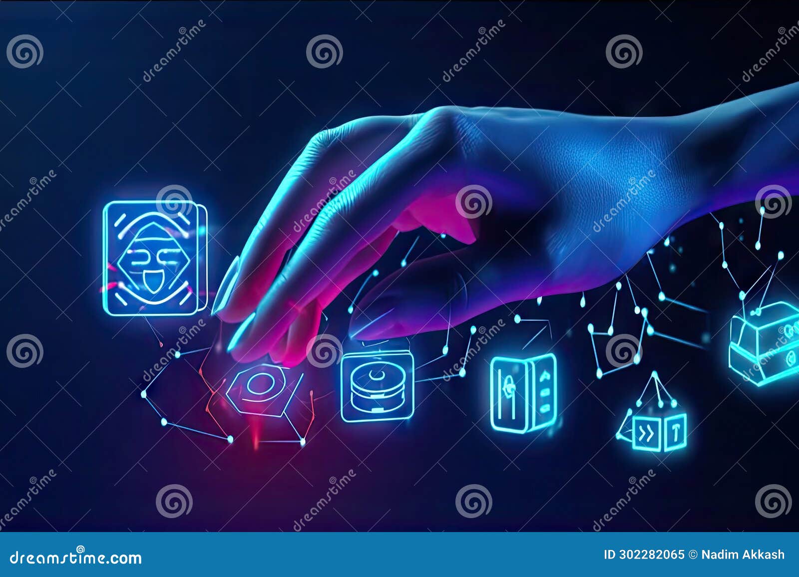 Gamification Neon Concept Self Illumination Background Stock ...