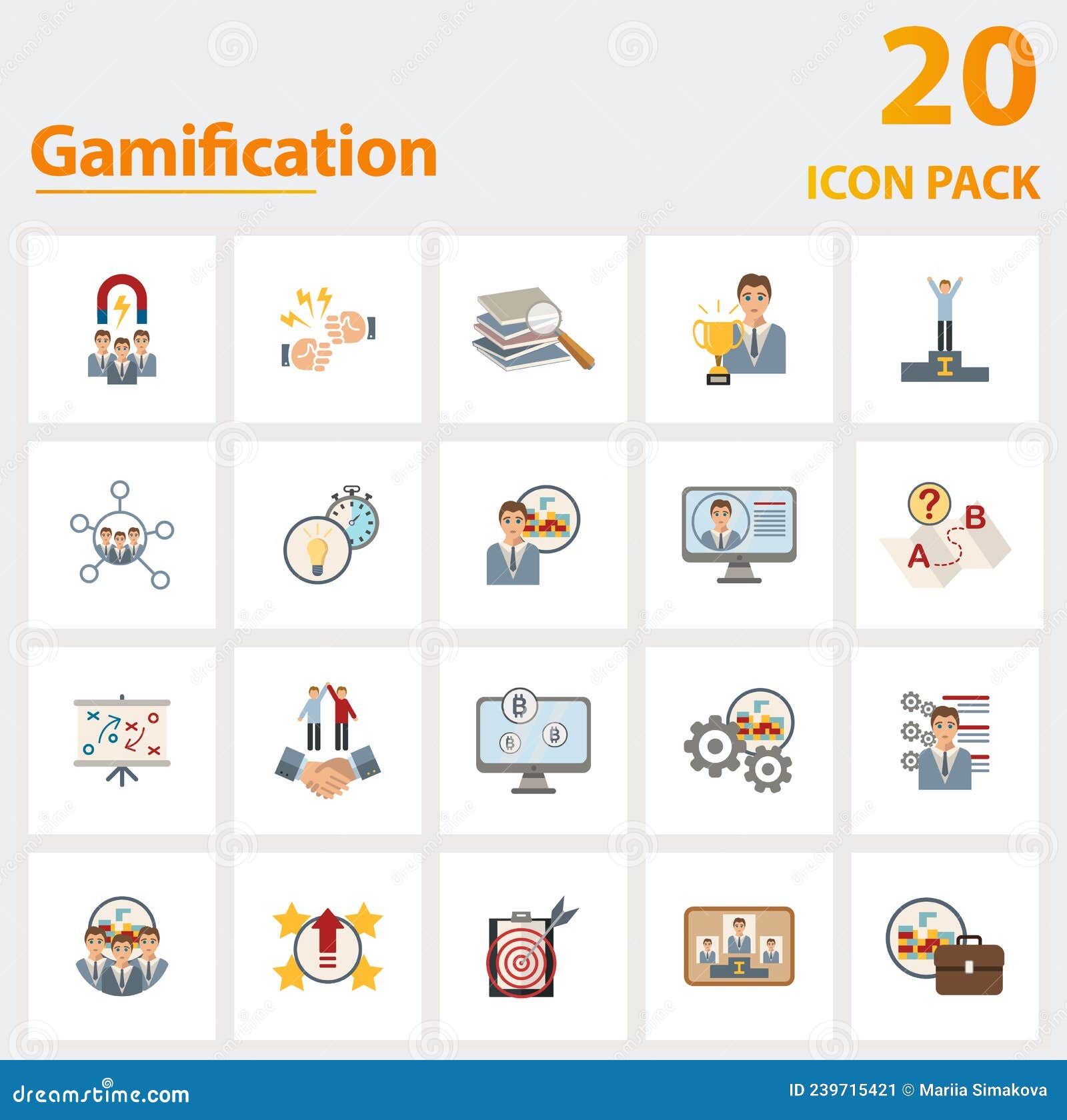 Gamification Icon Set. Four Elements In Diferent Styles From Content ... Gamification Icon Set. Four Elements In Diferent Styles From Content ...