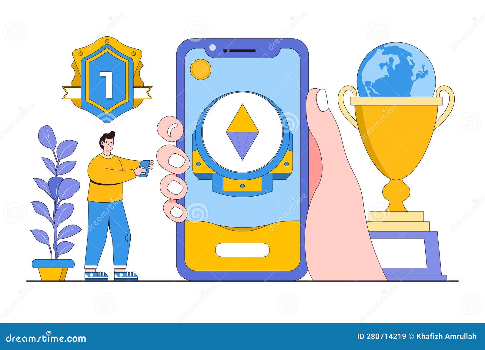 Gamification and Interactive Experiences Concept with Person Playing a ...