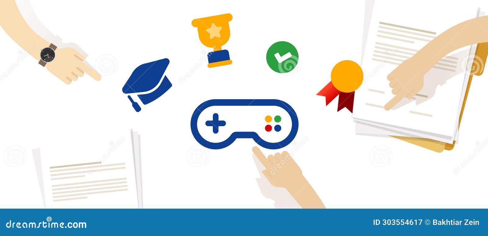 Gamification Interactive Team Game Application Fun Together Concept ...