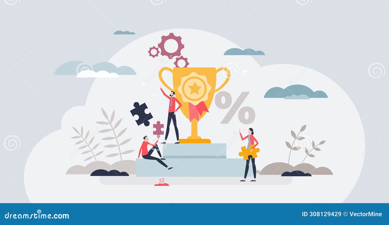 Gamification Method for Motivation and Fun Process Tiny Person Concept ...