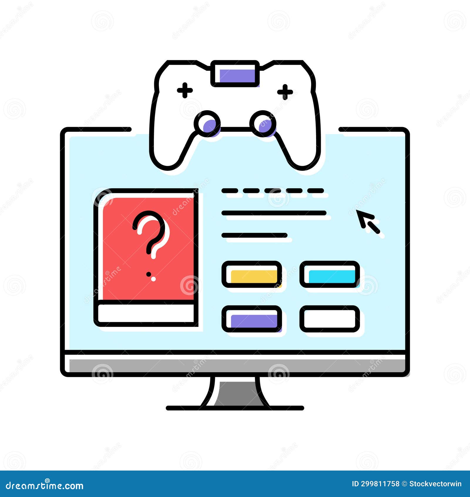 Gamification Online Learning Platform Color Icon Vector Illustration ...