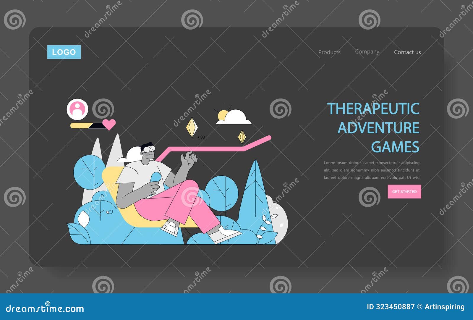 Gamification in Psychotherapy. Flat Vector Stock Vector - Illustration ...