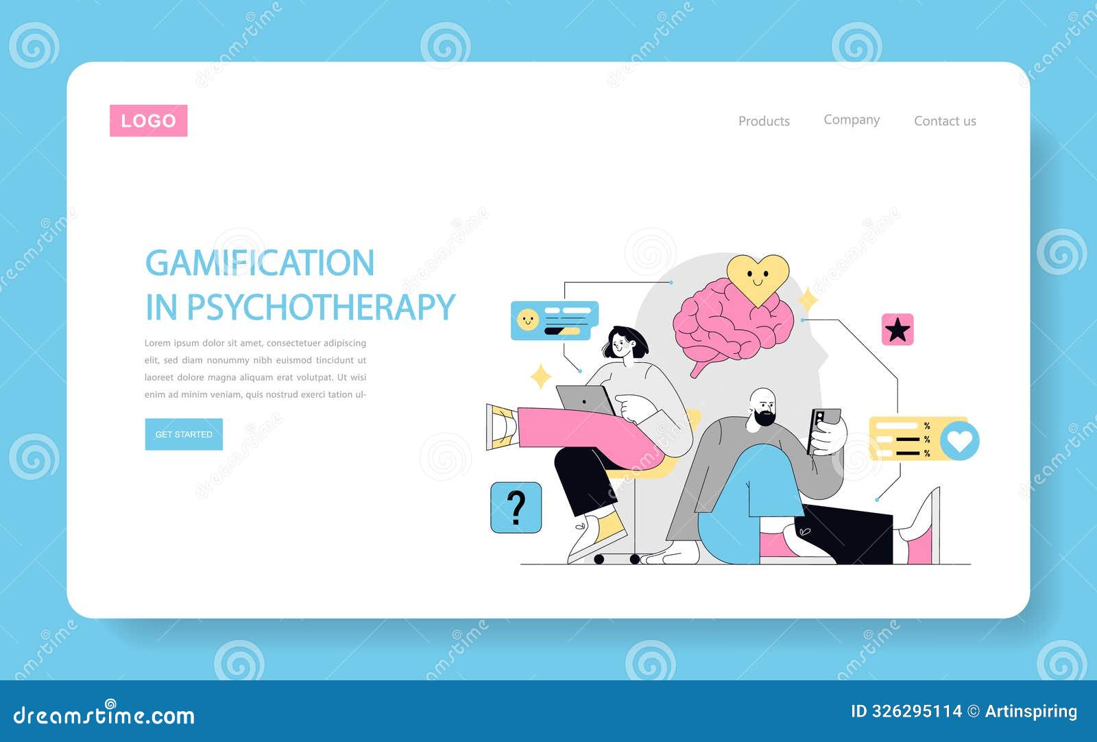 Gamification in Psychotherapy. Flat Vector Stock Illustration ...