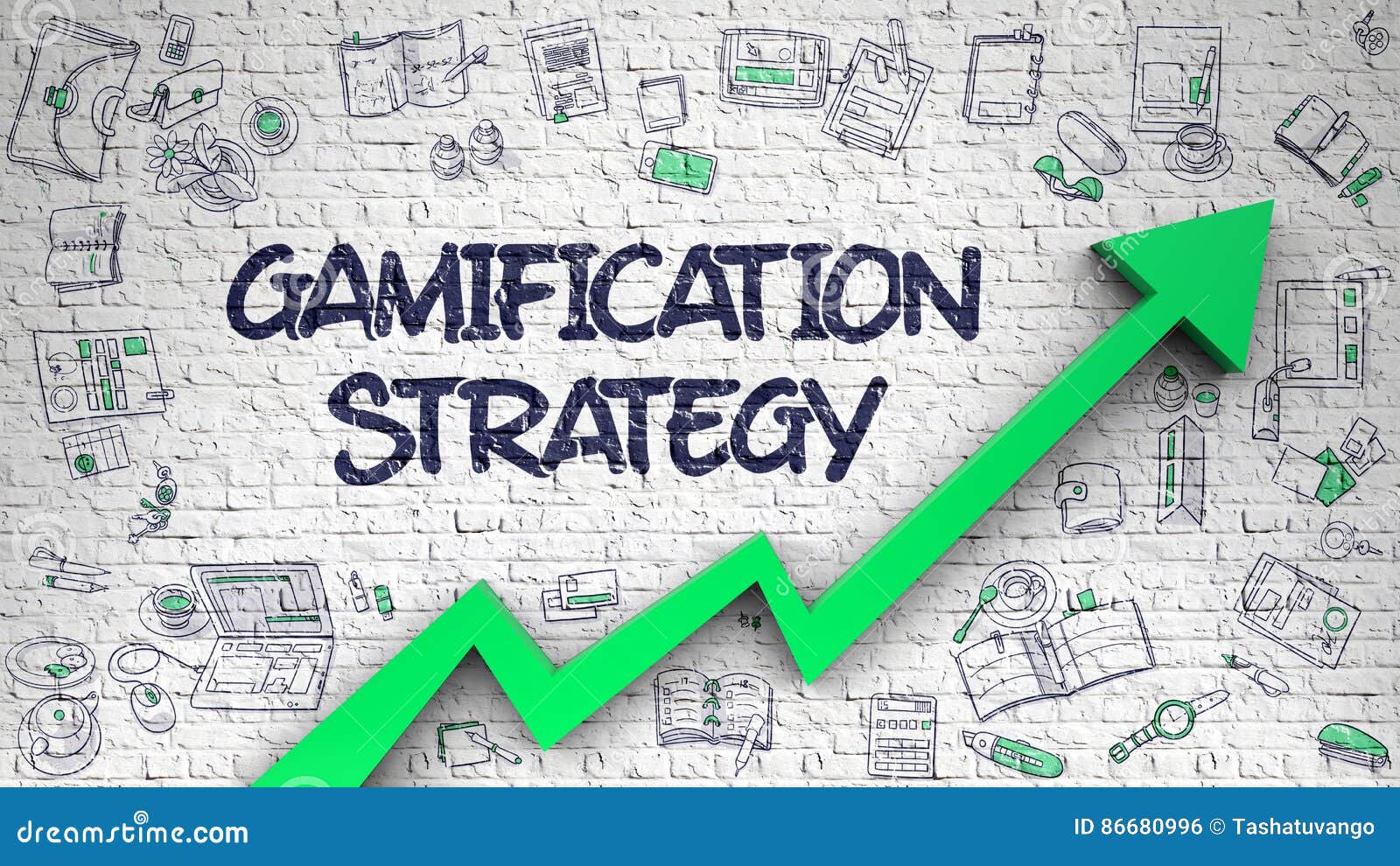 Gamification Strategy Drawn On White Brick Wall. Royalty-Free Stock ...