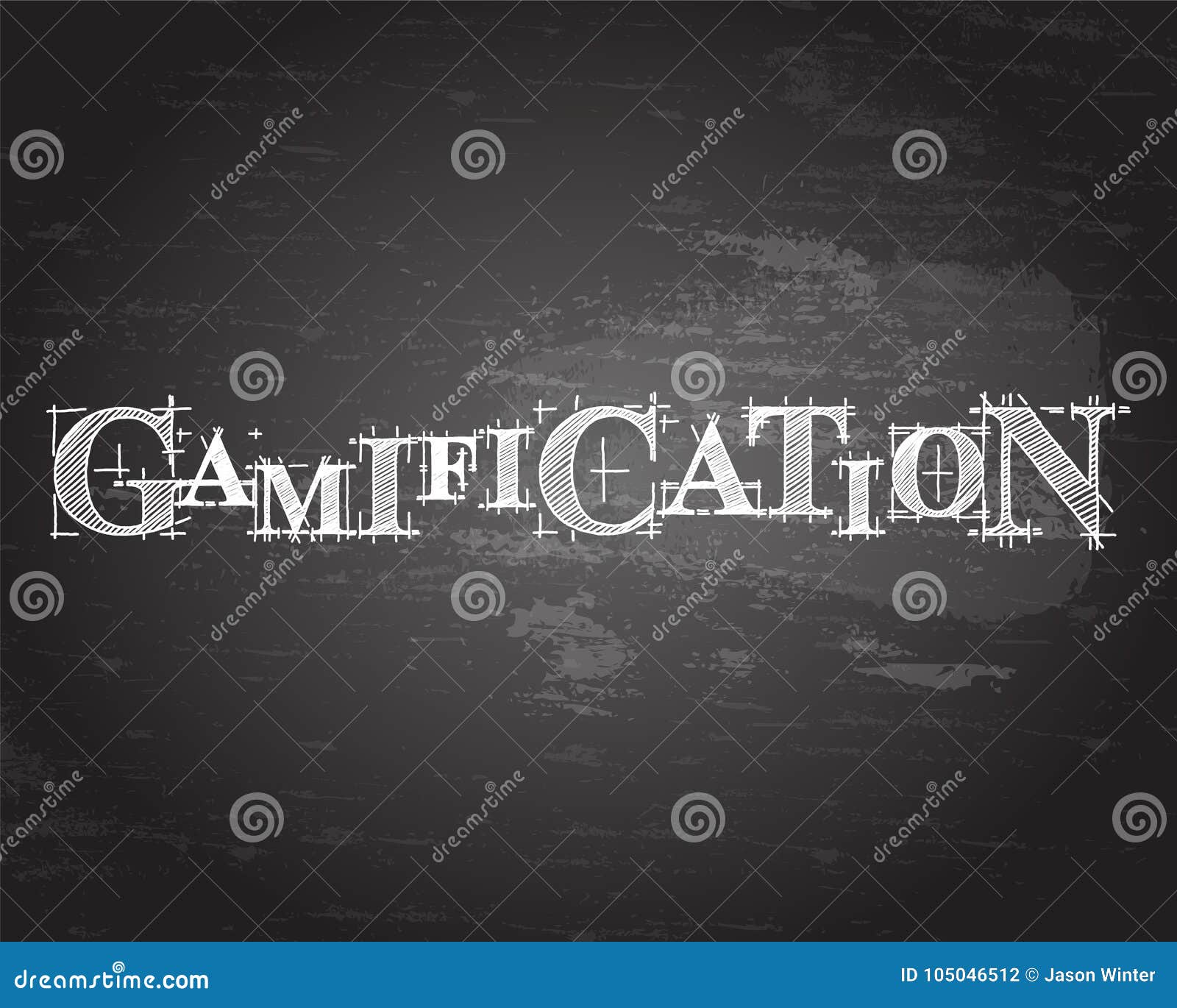Gamification Word Blueprint Vector Illustration | CartoonDealer.com ...