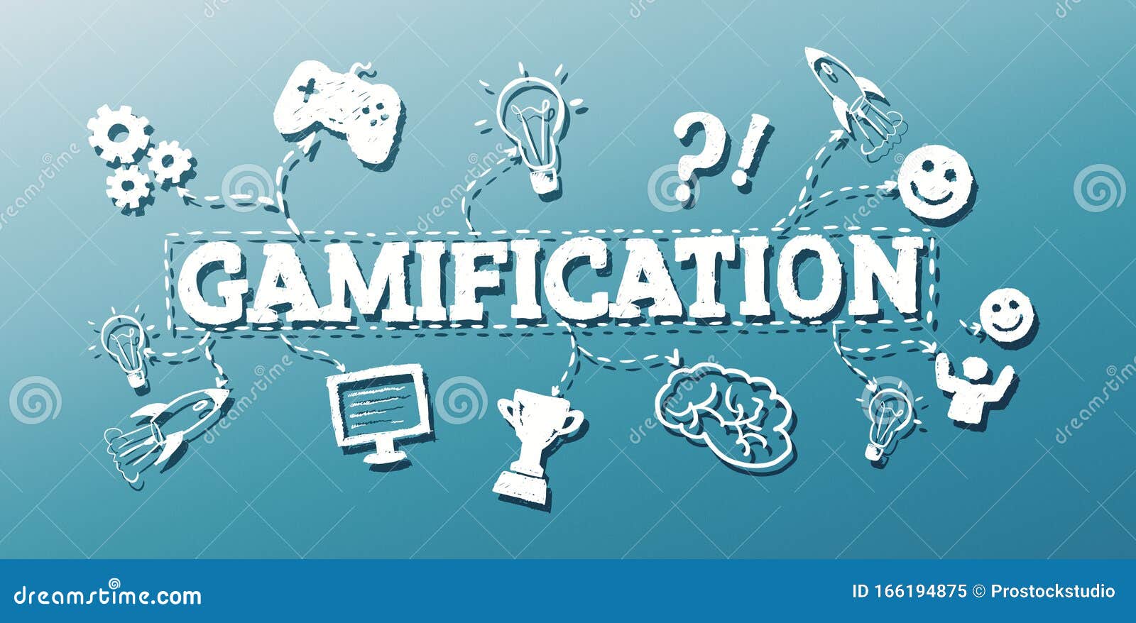 Gamification Word with Gaming Signs and Icons Stock Illustration ...