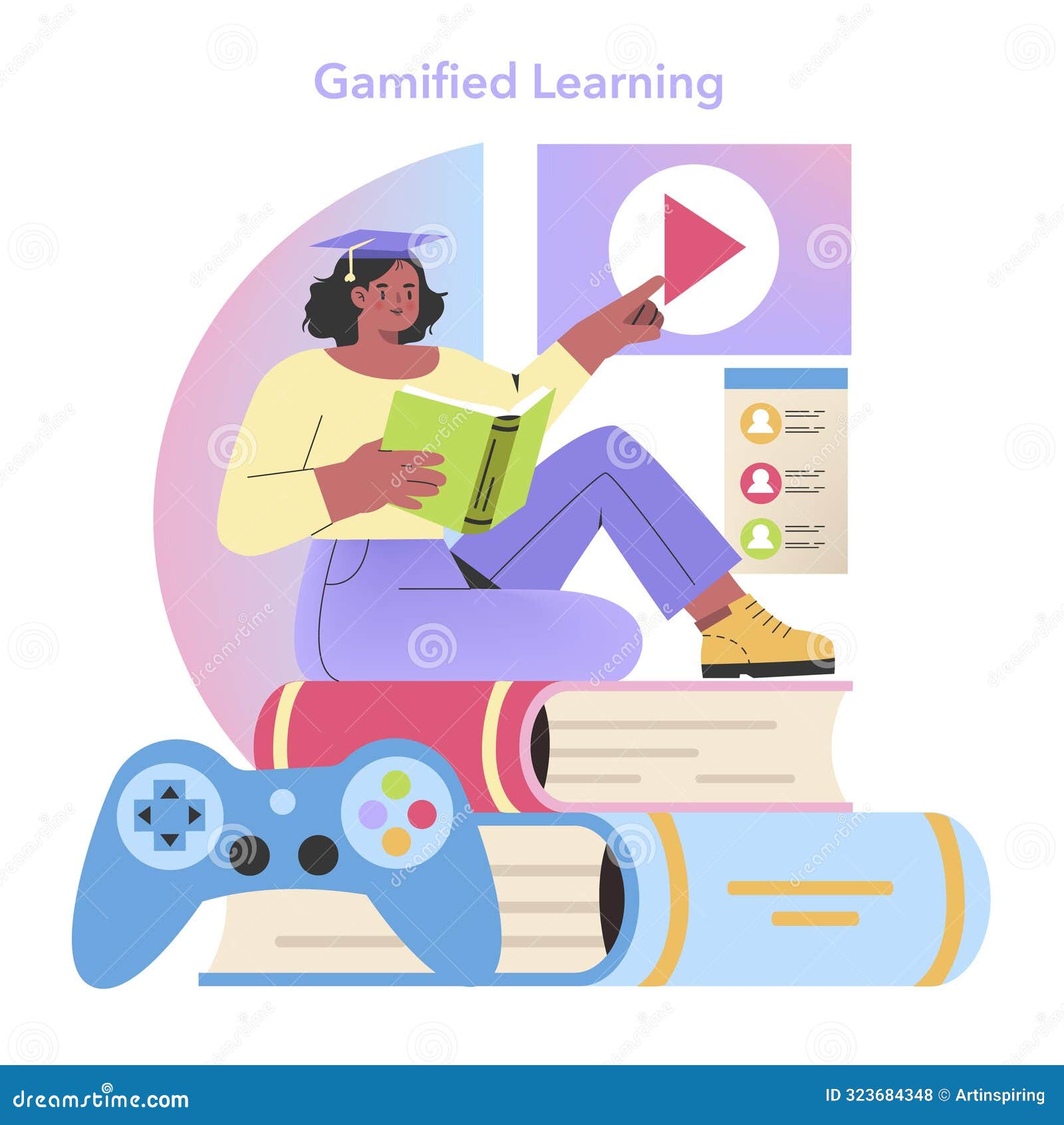 Gamified Learning Concept. Vector Illustration. Stock Vector ...