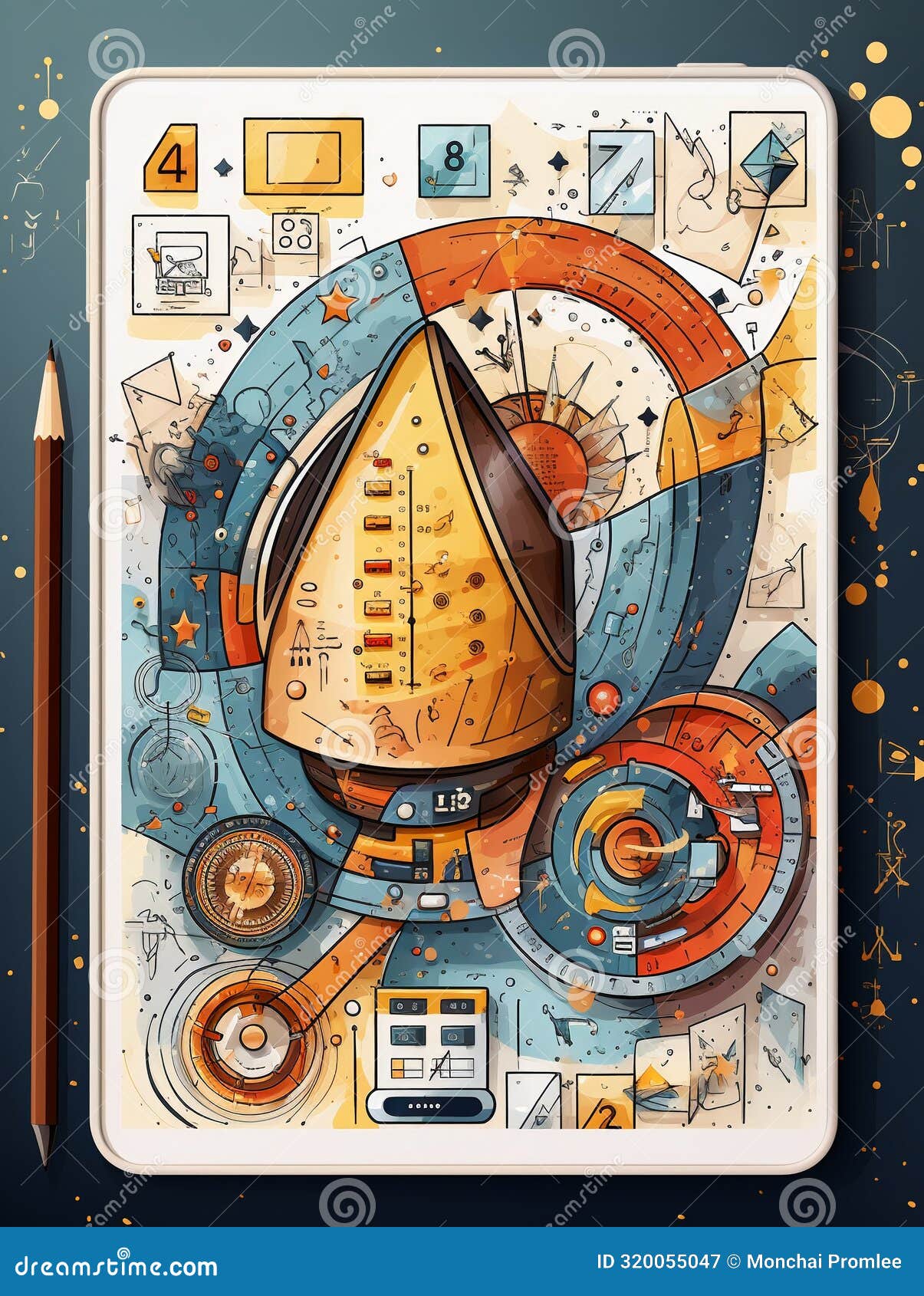 Gamified Math Learning App, Flat Design, Top View, Engaging Education ...