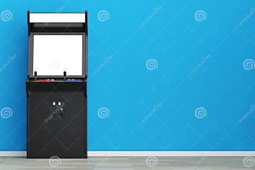 Gaming Arcade Machine with Blank Screen for Your Design. 3d Rend Stock ...