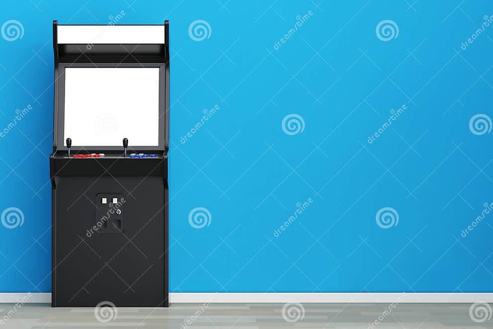 Gaming Arcade Machine with Blank Screen for Your Design. 3d Rend Stock ...