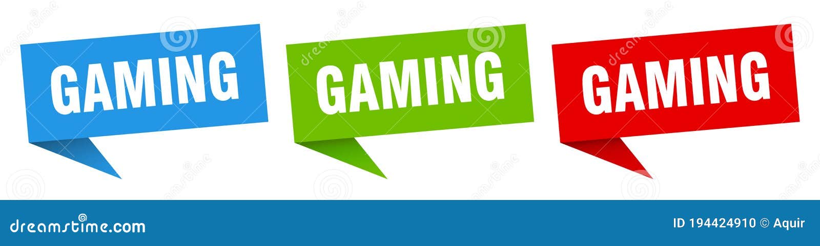 Gaming Banner. Gaming Speech Bubble Label Set Stock Vector ...