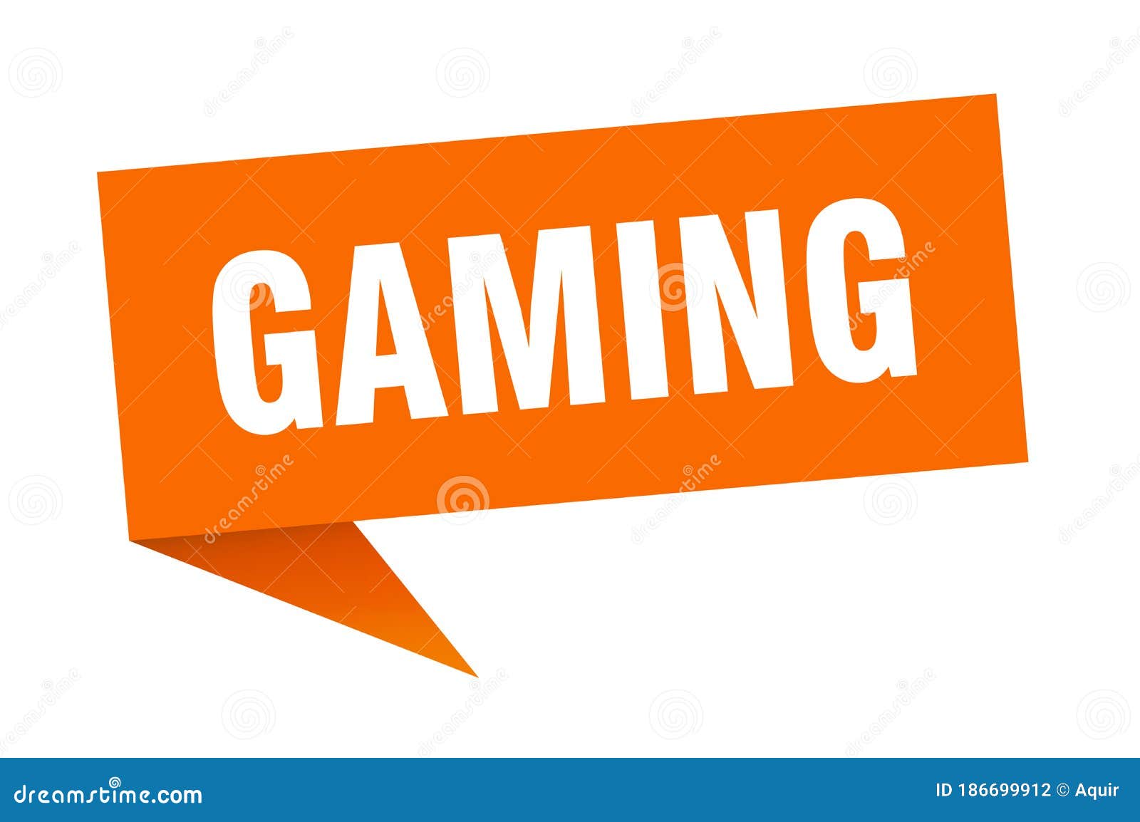 Gaming Banner Template. Ribbon Label Sign. Sticker Vector Illustration ...