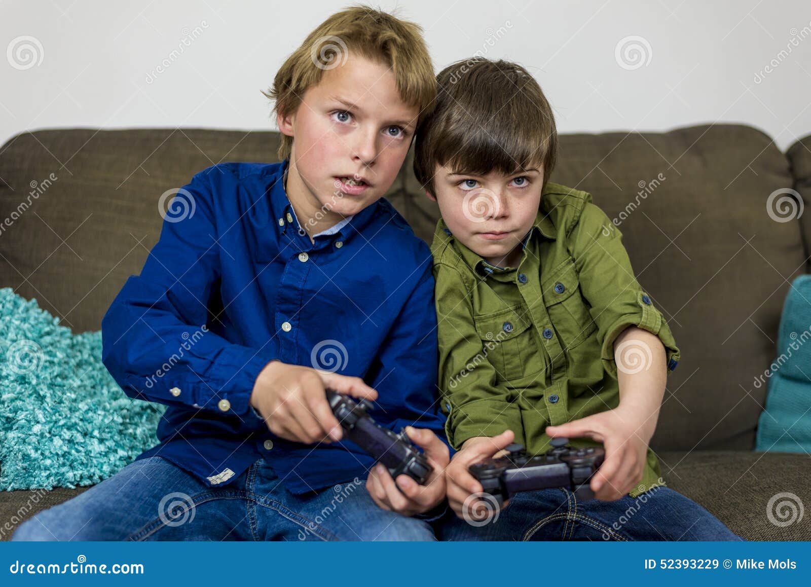 Gaming brothers stock image. Image of gamepad, boys, competition - 52393229