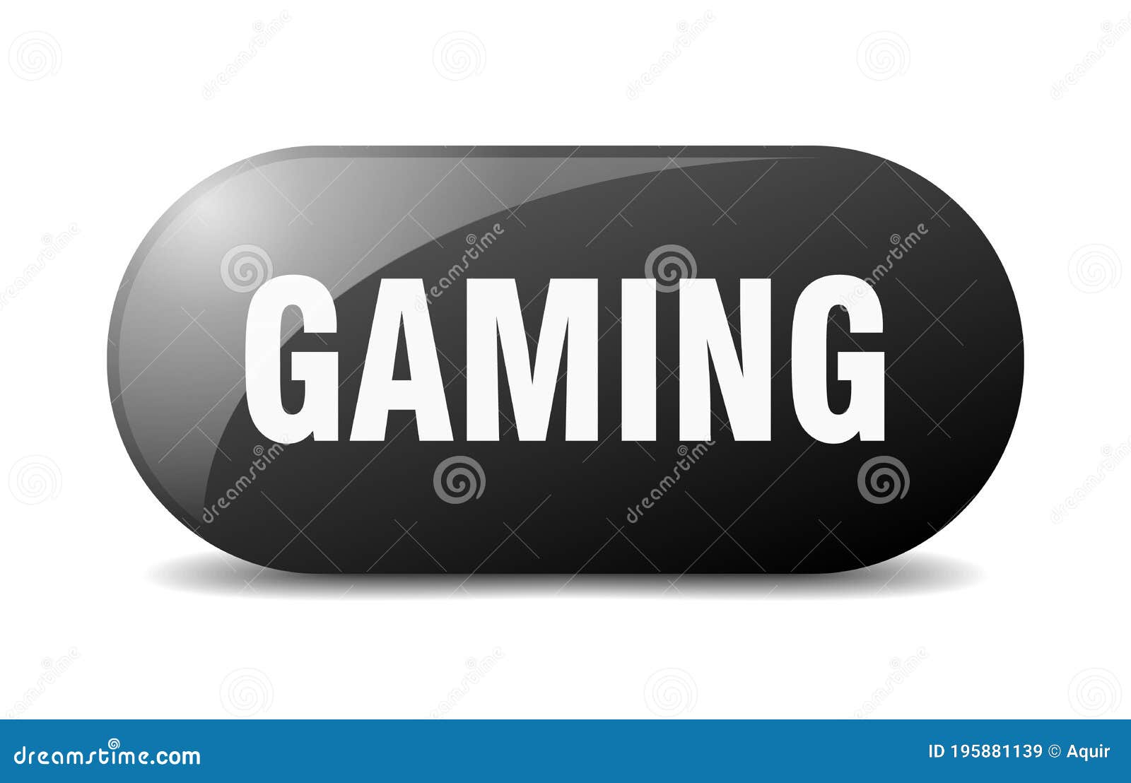 Gaming Button. Sticker. Banner. Rounded Glass Sign Stock Vector ...