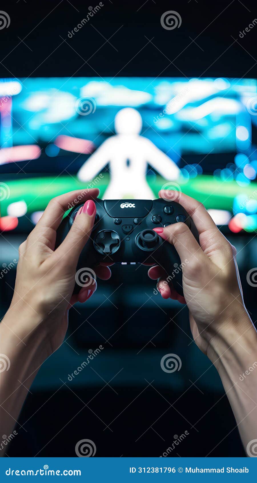 Gaming Closeup Hands Hold Video Game Controller Immersive Experience ...
