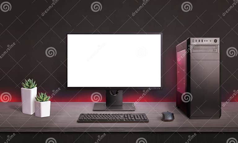 Gaming Computer Display for Mockup, Game Presentation Stock Image ...