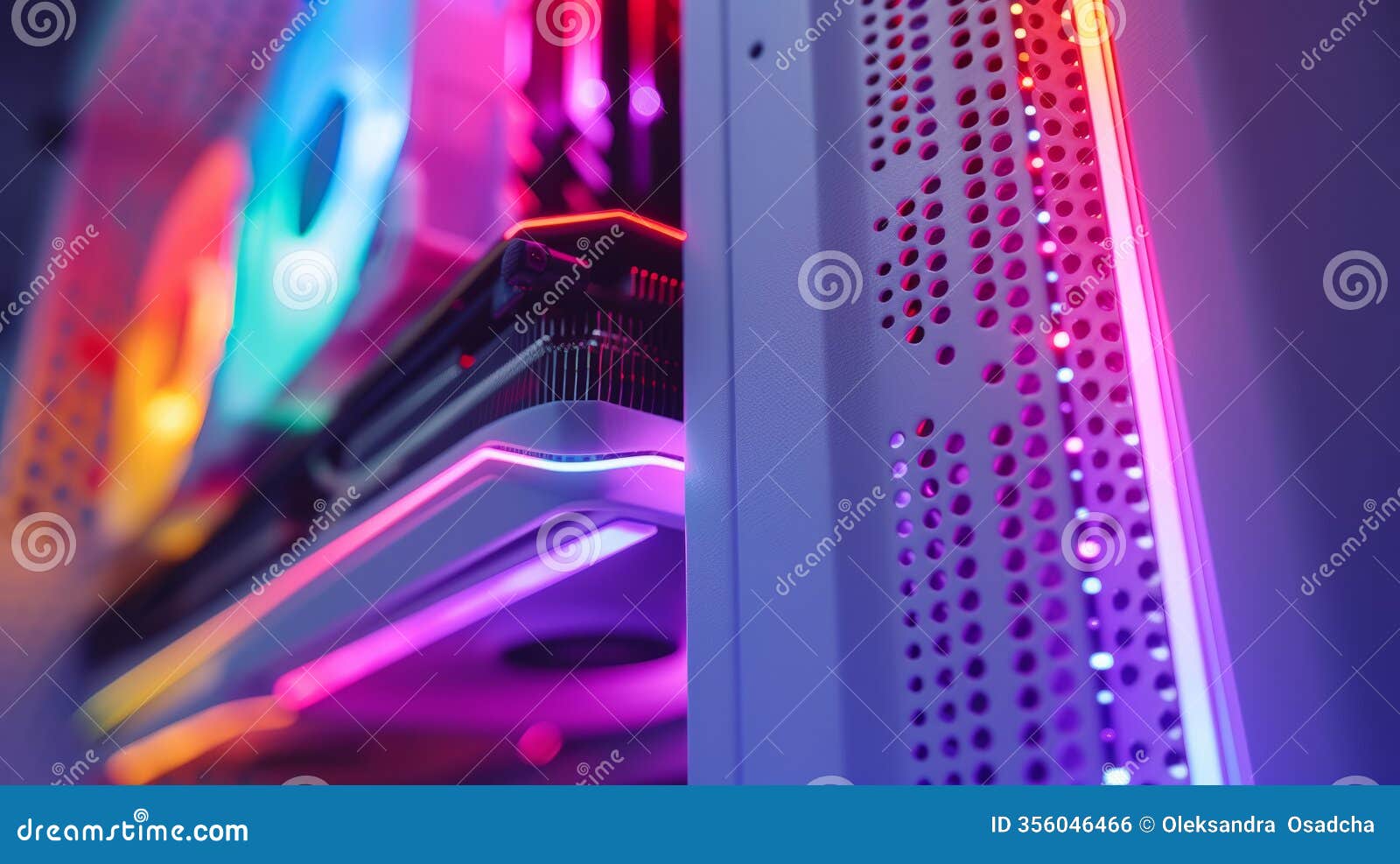 A Gaming Computer Internals with RGB Lighting Stock Photo - Image of ...