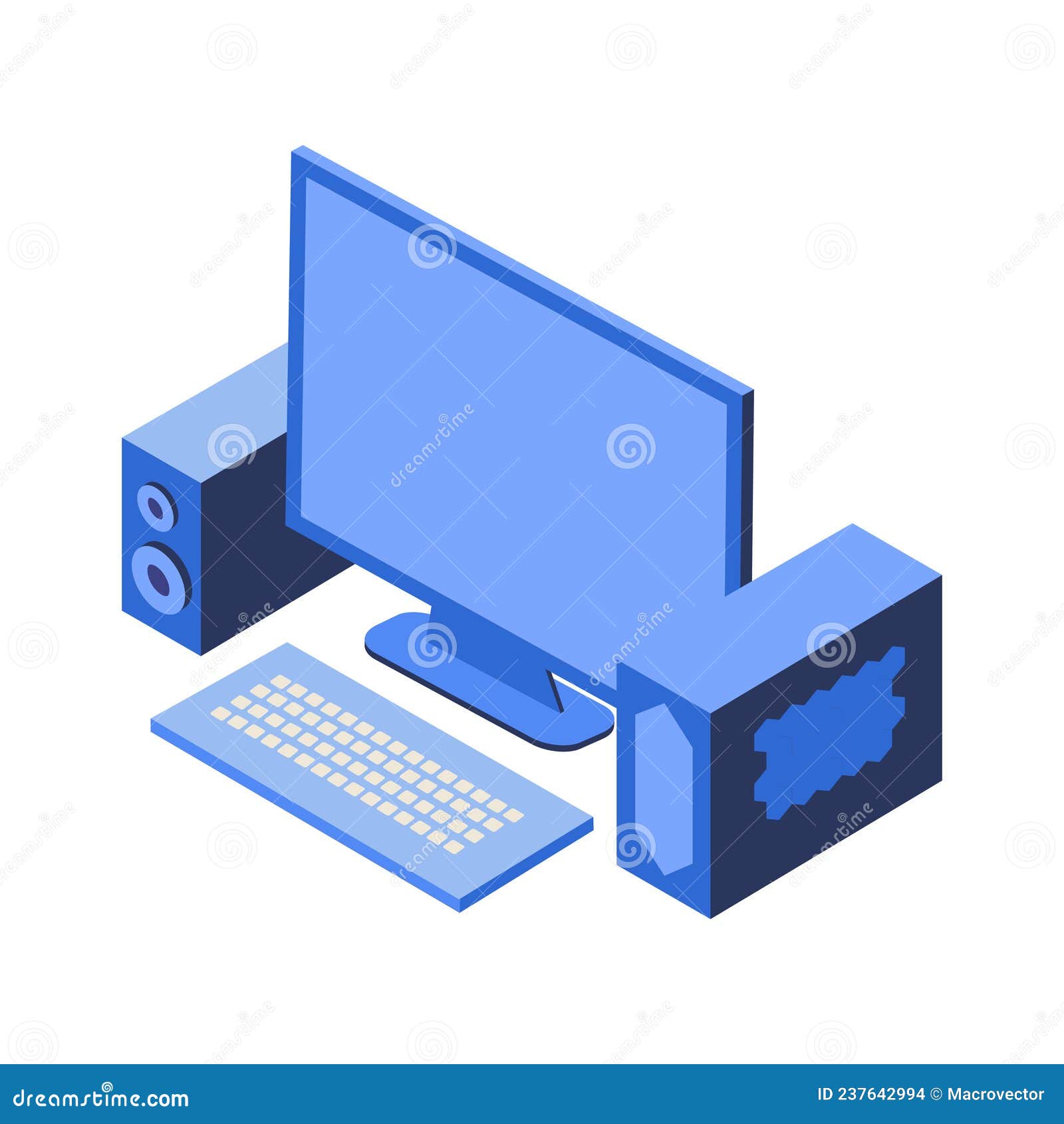 Gaming Computer Isometric Composition Stock Vector - Illustration of ...