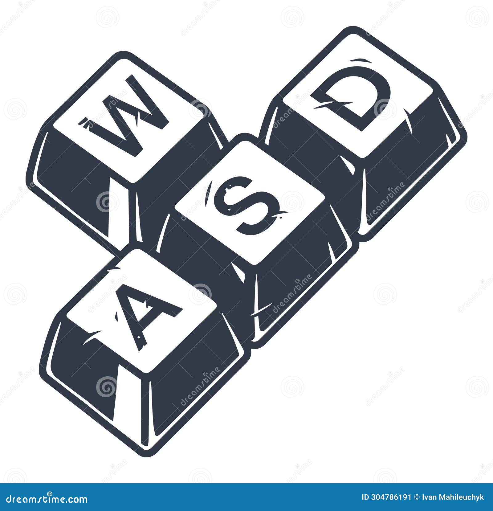 Gaming Computer Keys Emblem Monochrome Stock Illustration ...