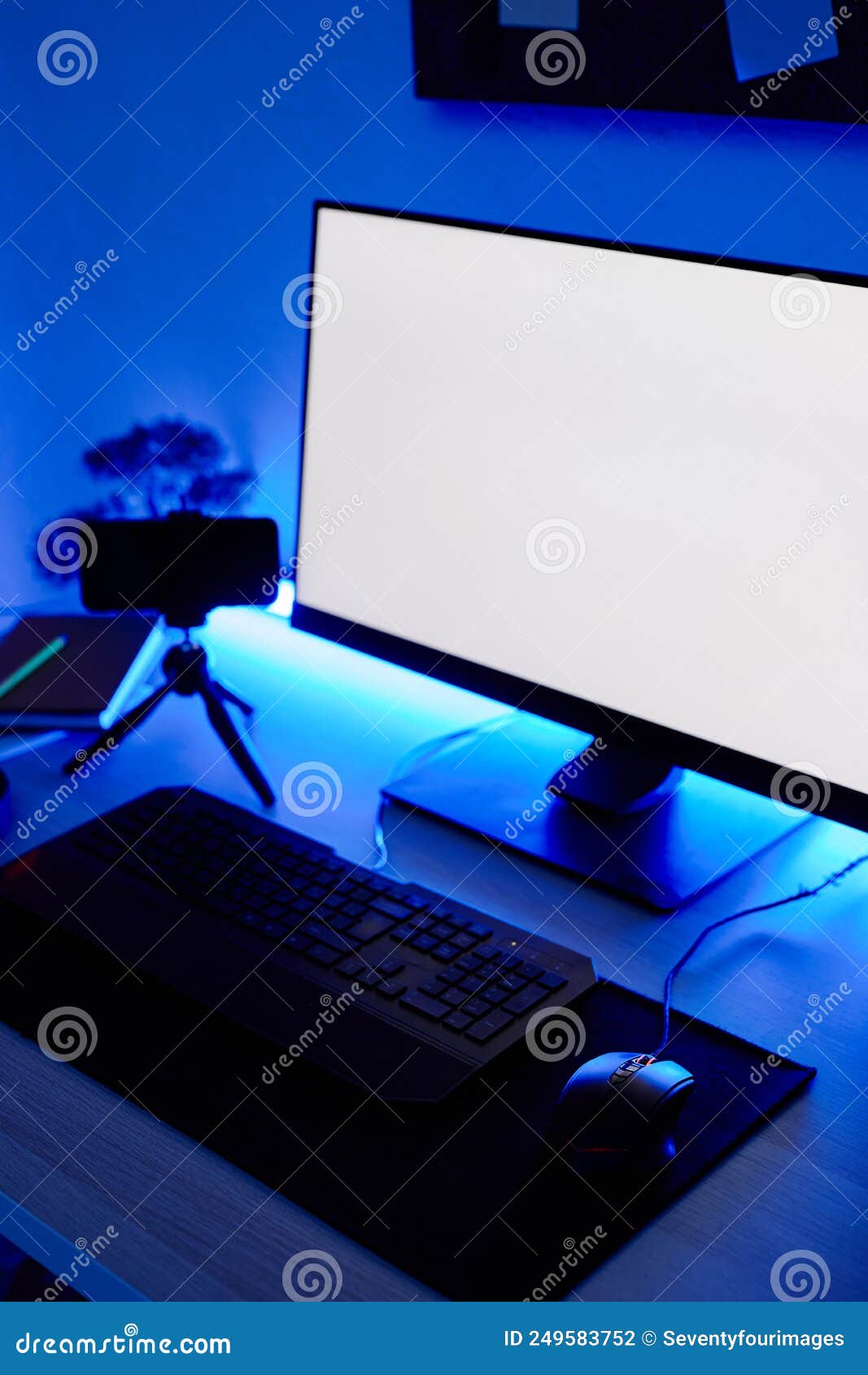Gaming Computer Mockup stock photo. Image of tripod - 249583752