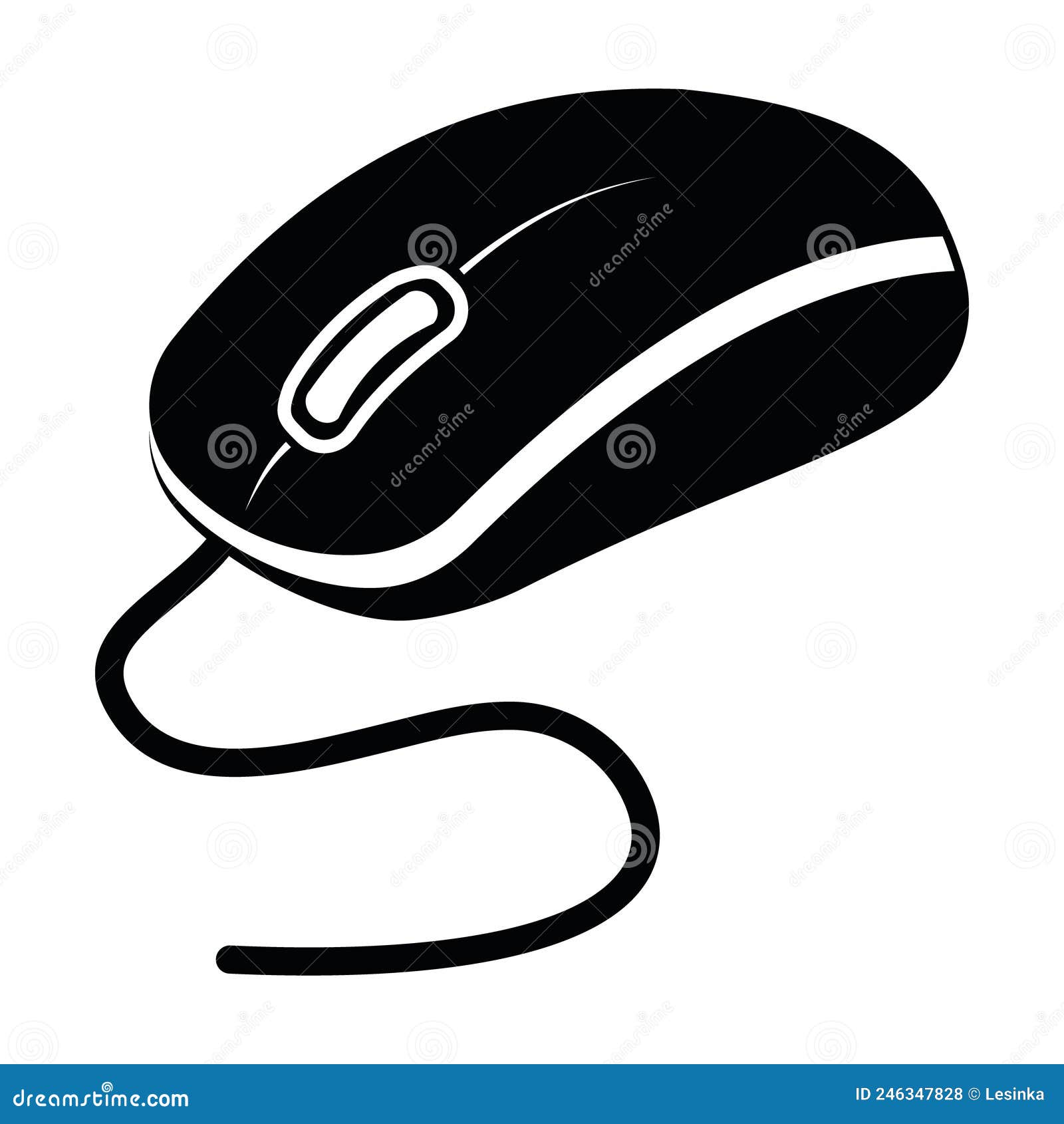 Gaming Computer Mouse, Isolated Vector Illustration Icon Stencil Stock ...