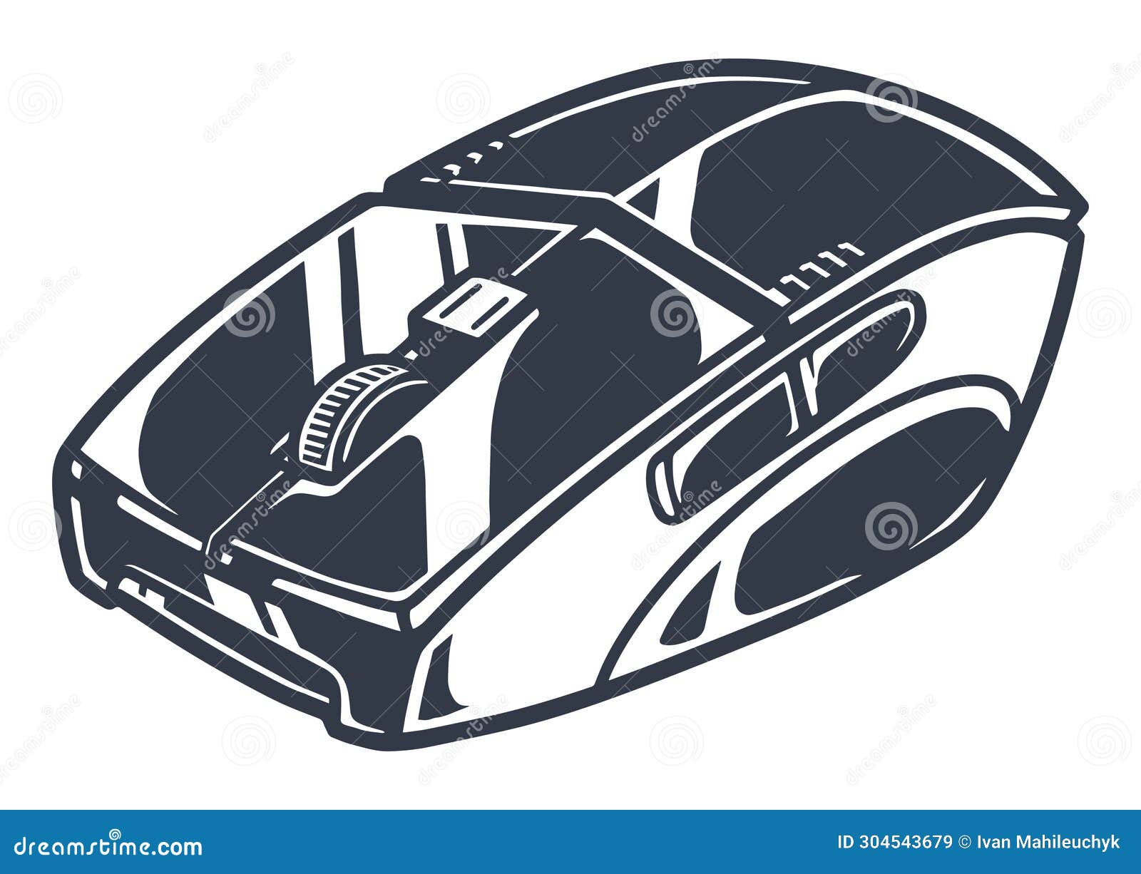 Gaming Computer Mouse Monochrome Sticker Stock Illustration ...