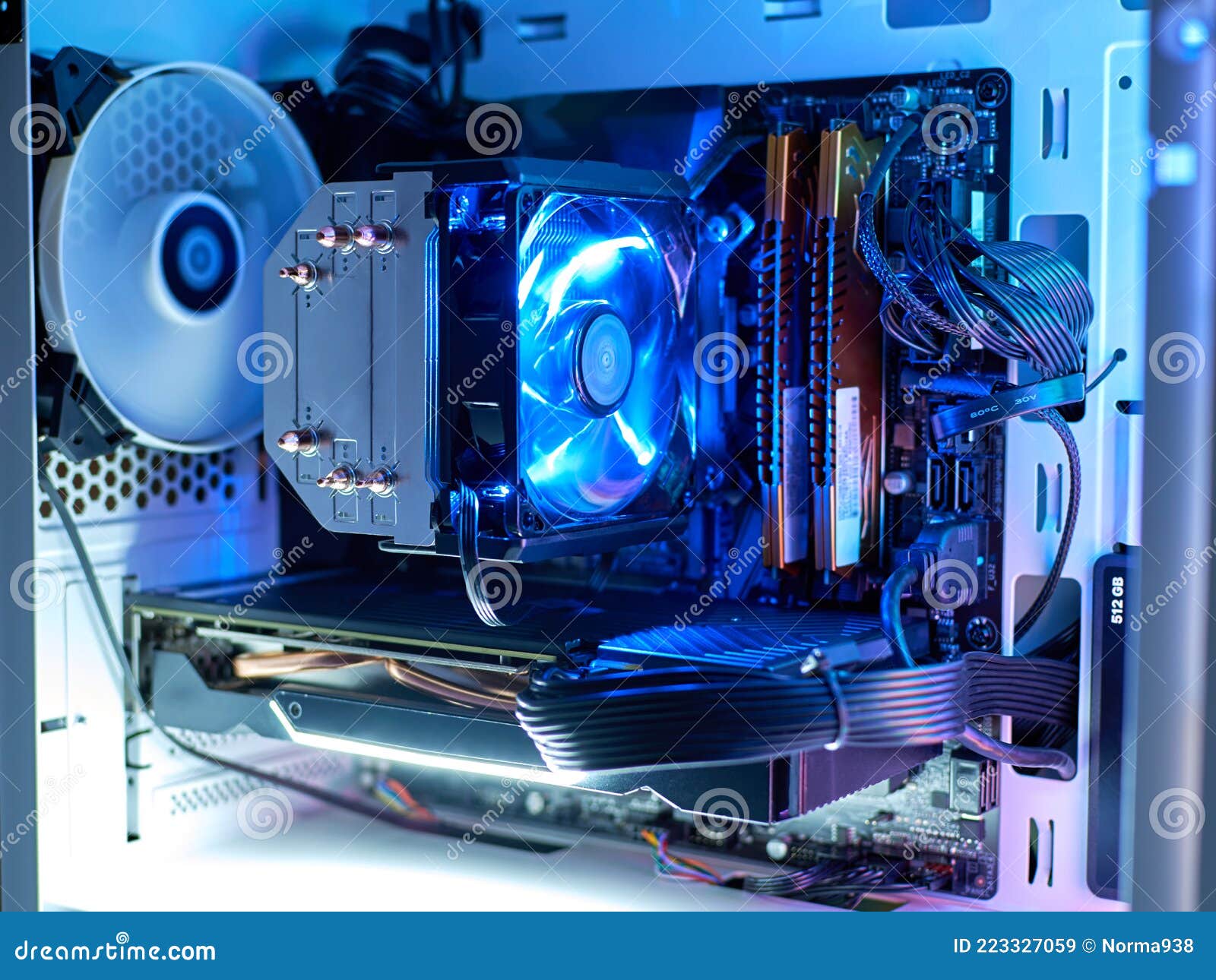 Gaming Computer with RGB LED Light. Components of the Computer Stock ...