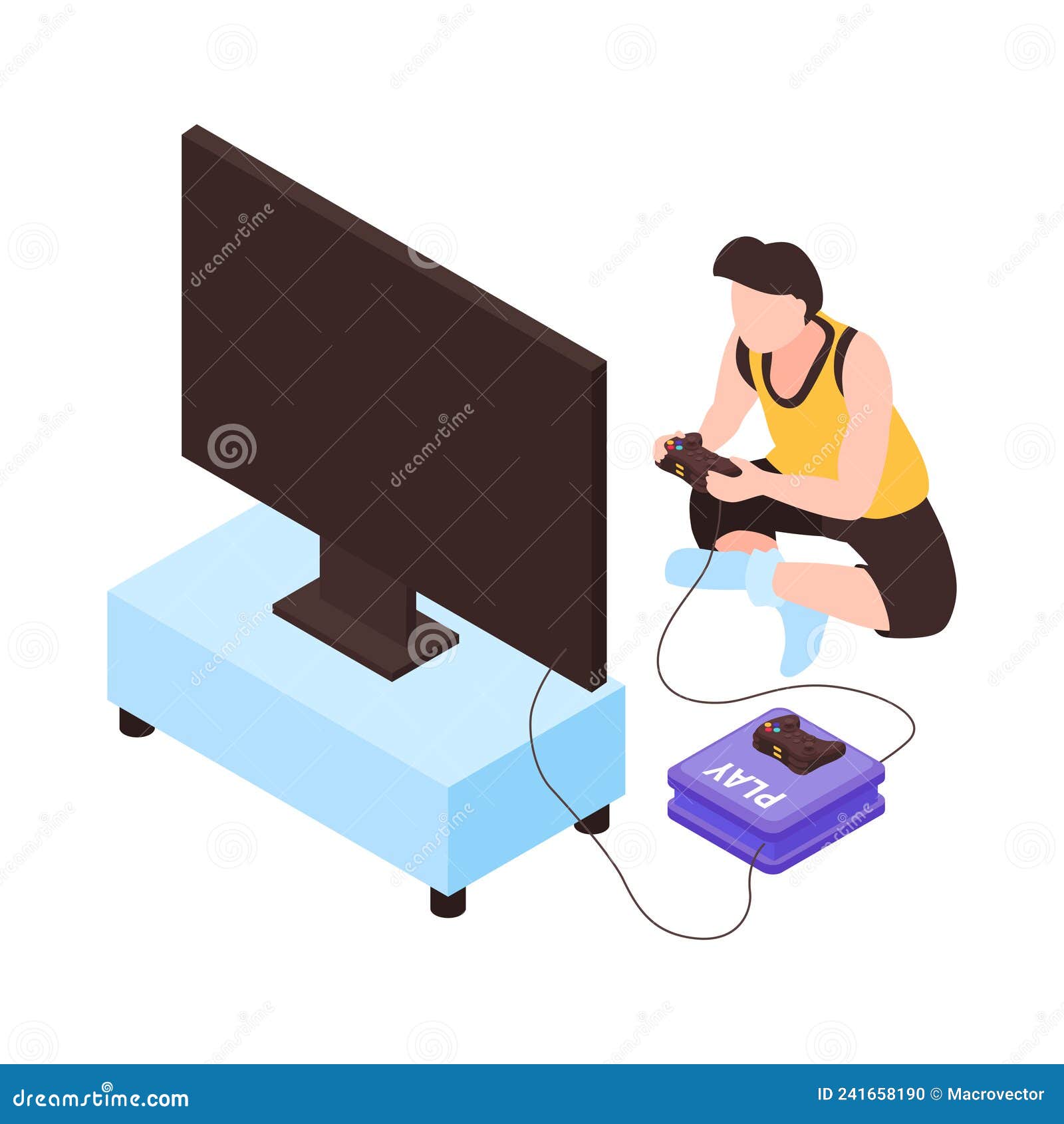 Gaming Console Addiction Composition Stock Vector - Illustration of ...