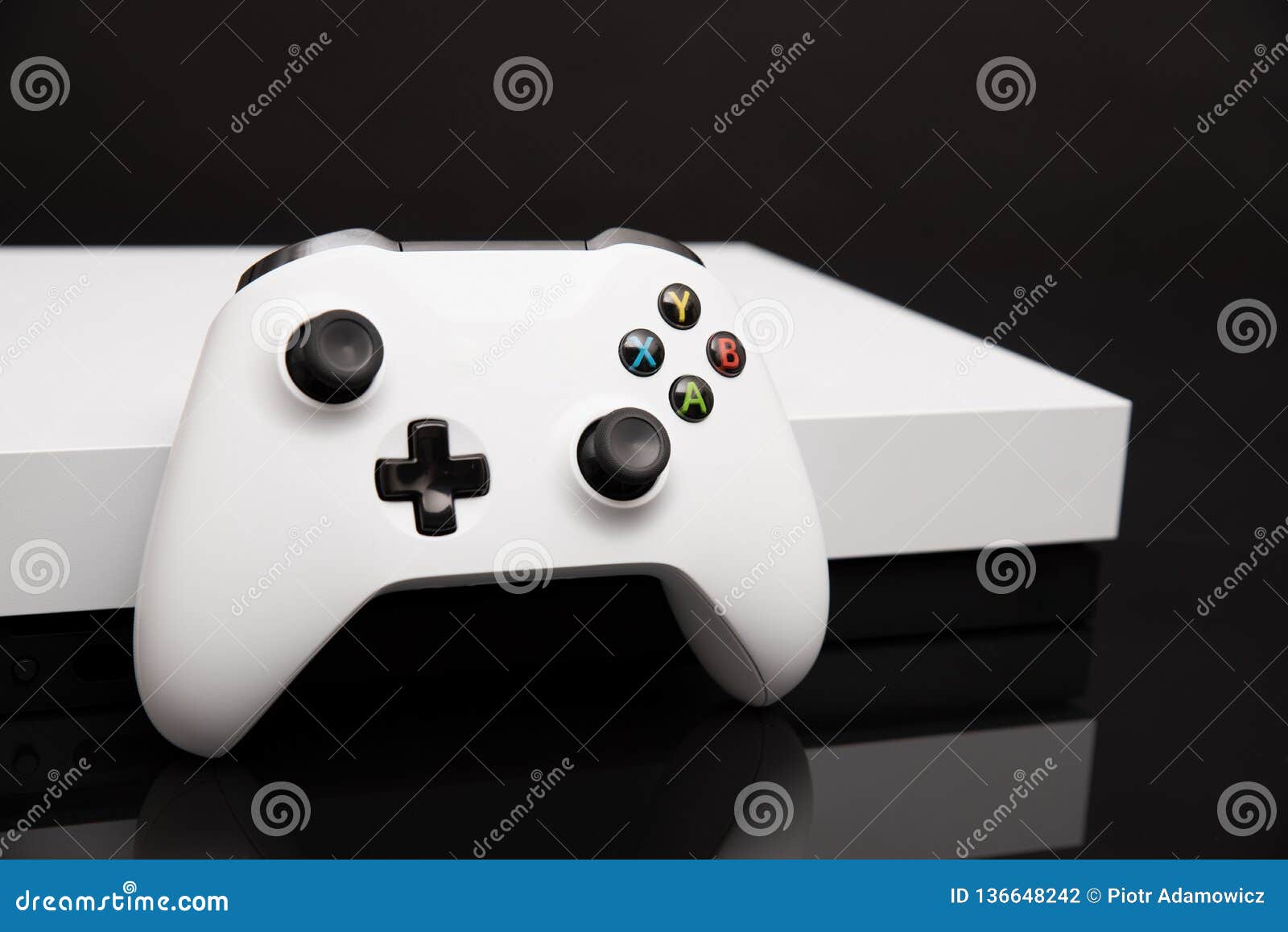Gaming Console On Black Background Stock Photo - Image of play, console ...