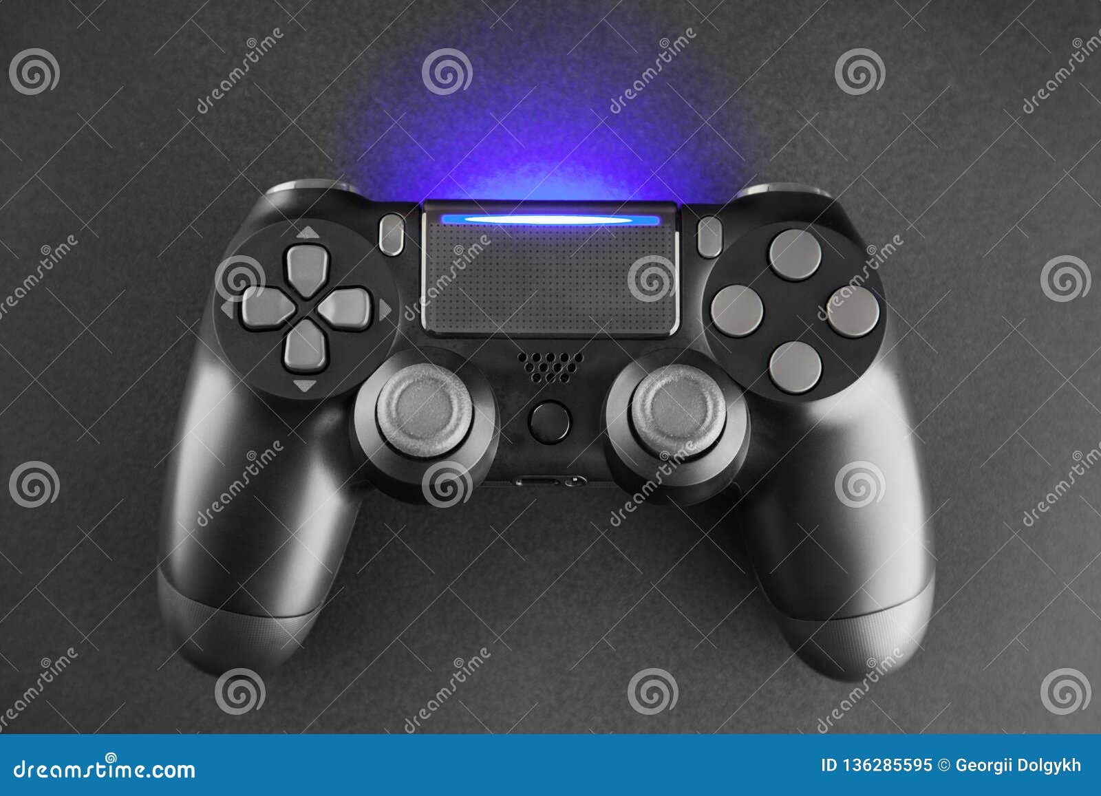Gaming Console and Controller Stock Image - Image of accessory, blue ...