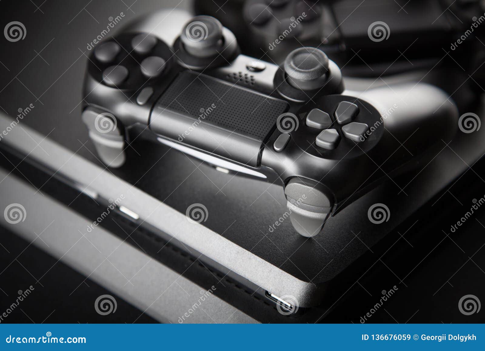 Gaming Console and Controller Stock Image - Image of digital ...