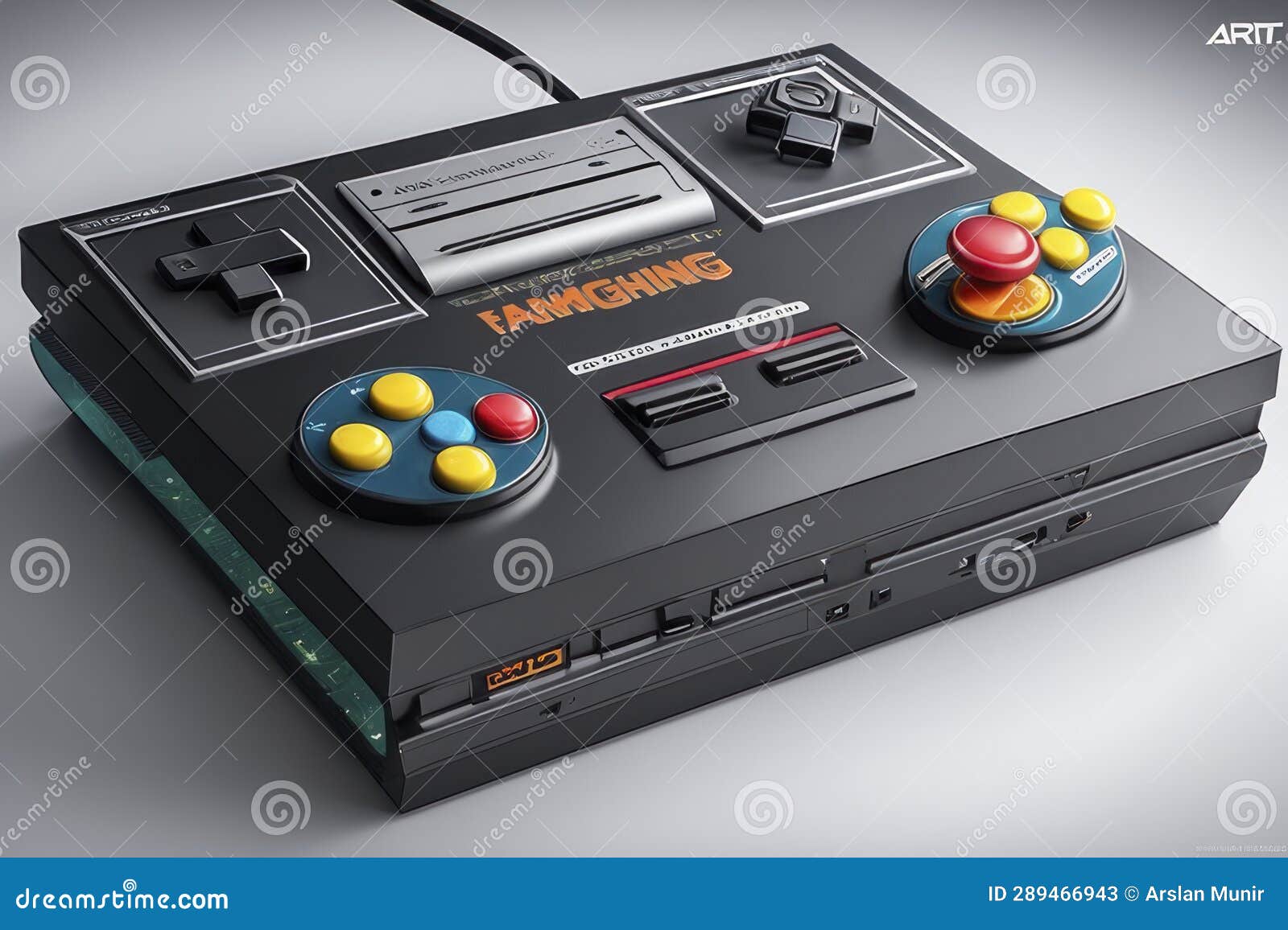 A Gaming Console Controller on Top of a Classic Retro Gaming Console ...